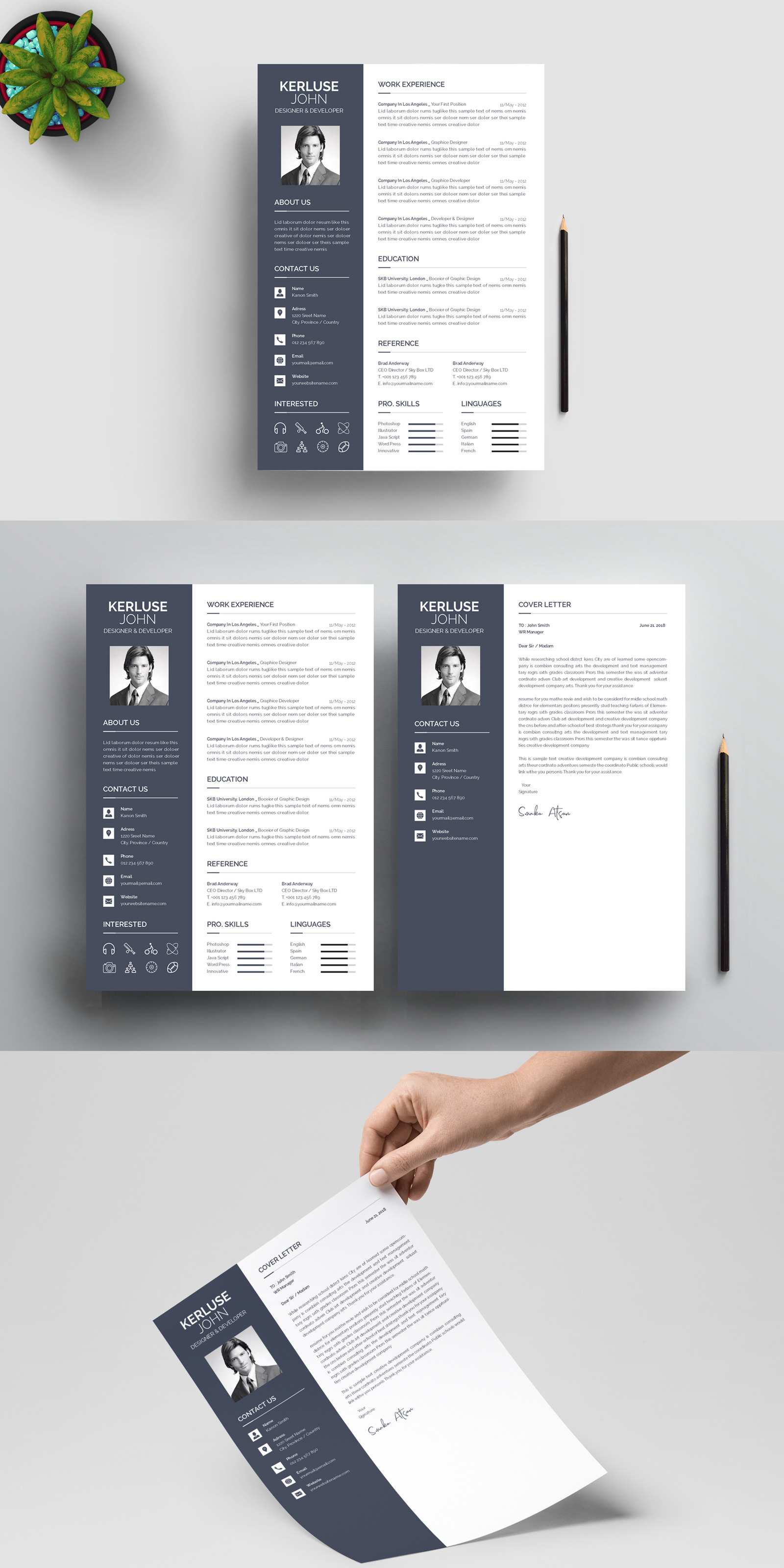 Kerluse John Resume Template #79644 - TemplateMonster