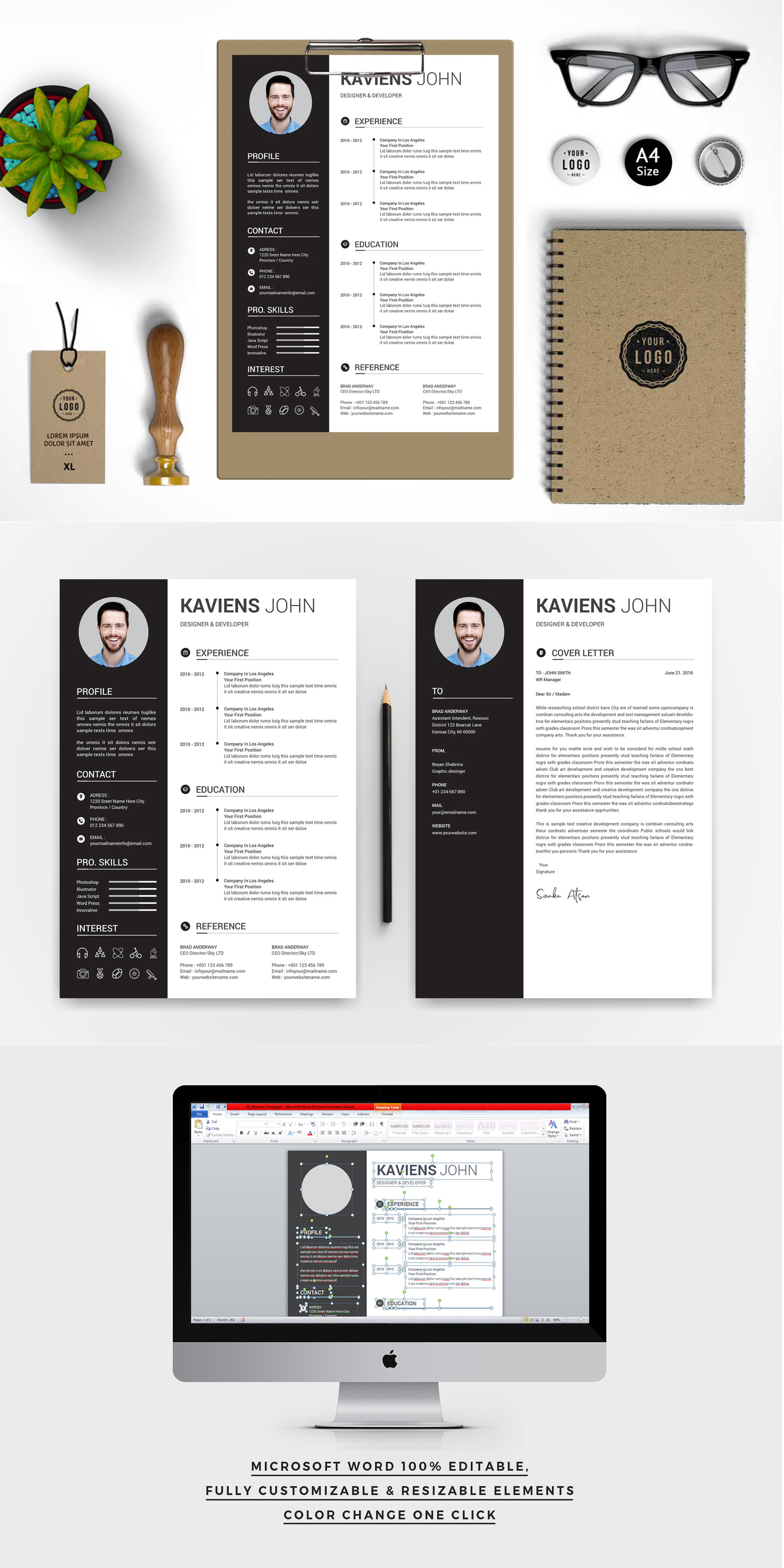 Kaviens John Resume Template #79768 - TemplateMonster