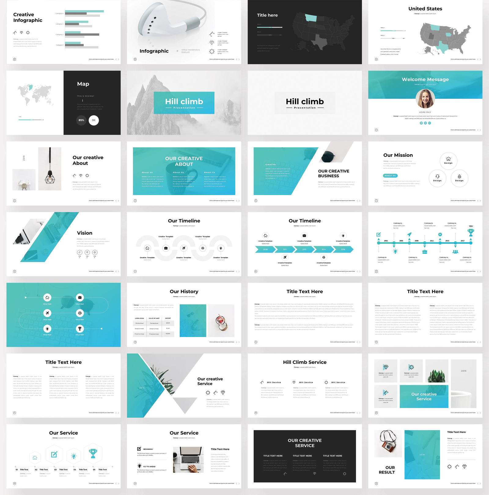 Clean Business Presentation Pack PowerPoint template
