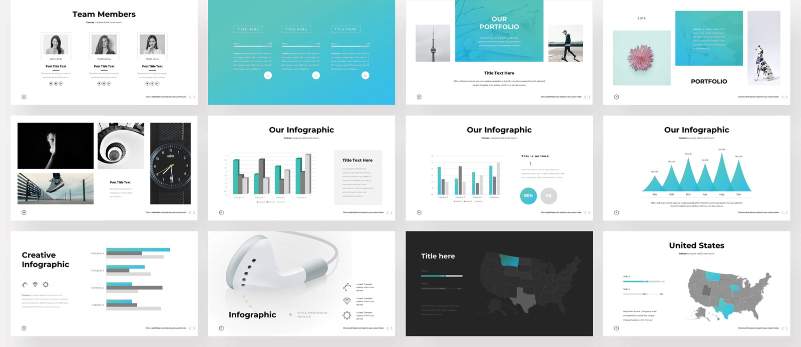 Clean Business Presentation Pack PowerPoint template