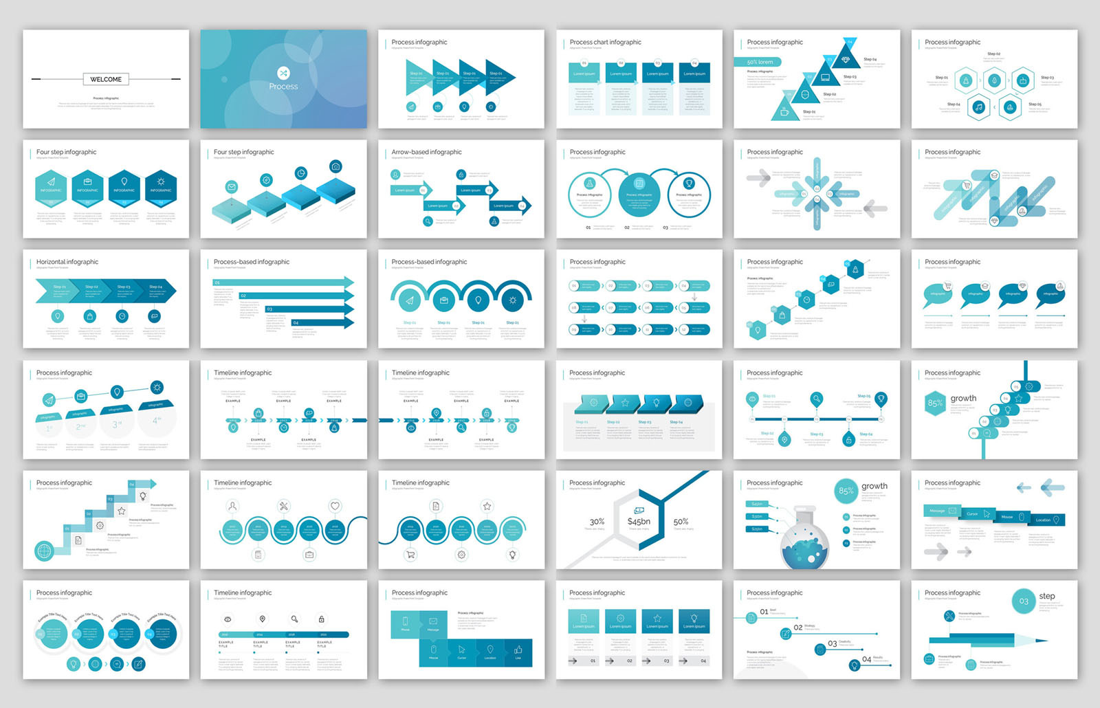 Process Infographic PowerPoint template - TemplateMonster