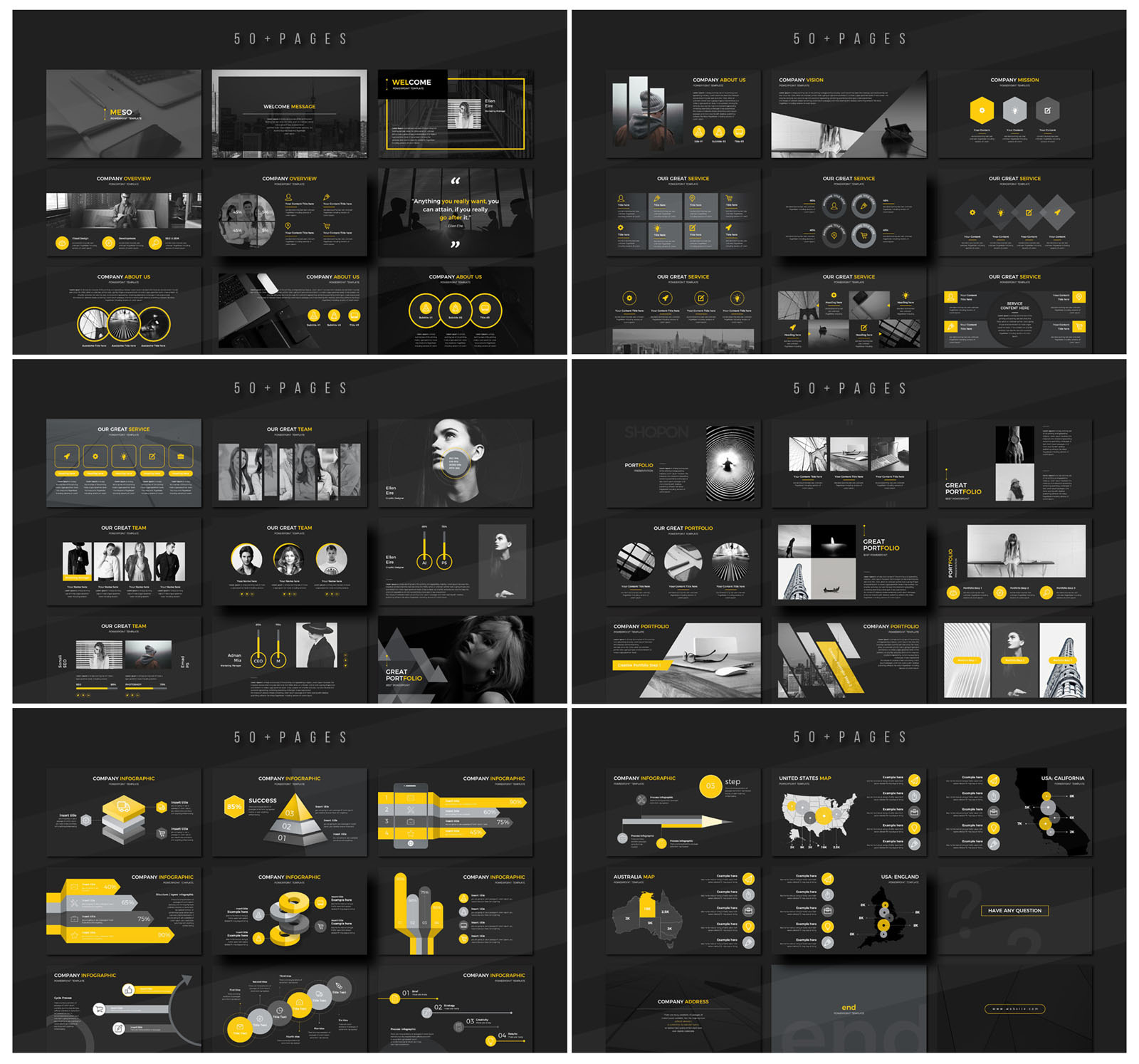 Black PowerPoint template #104242 - TemplateMonster