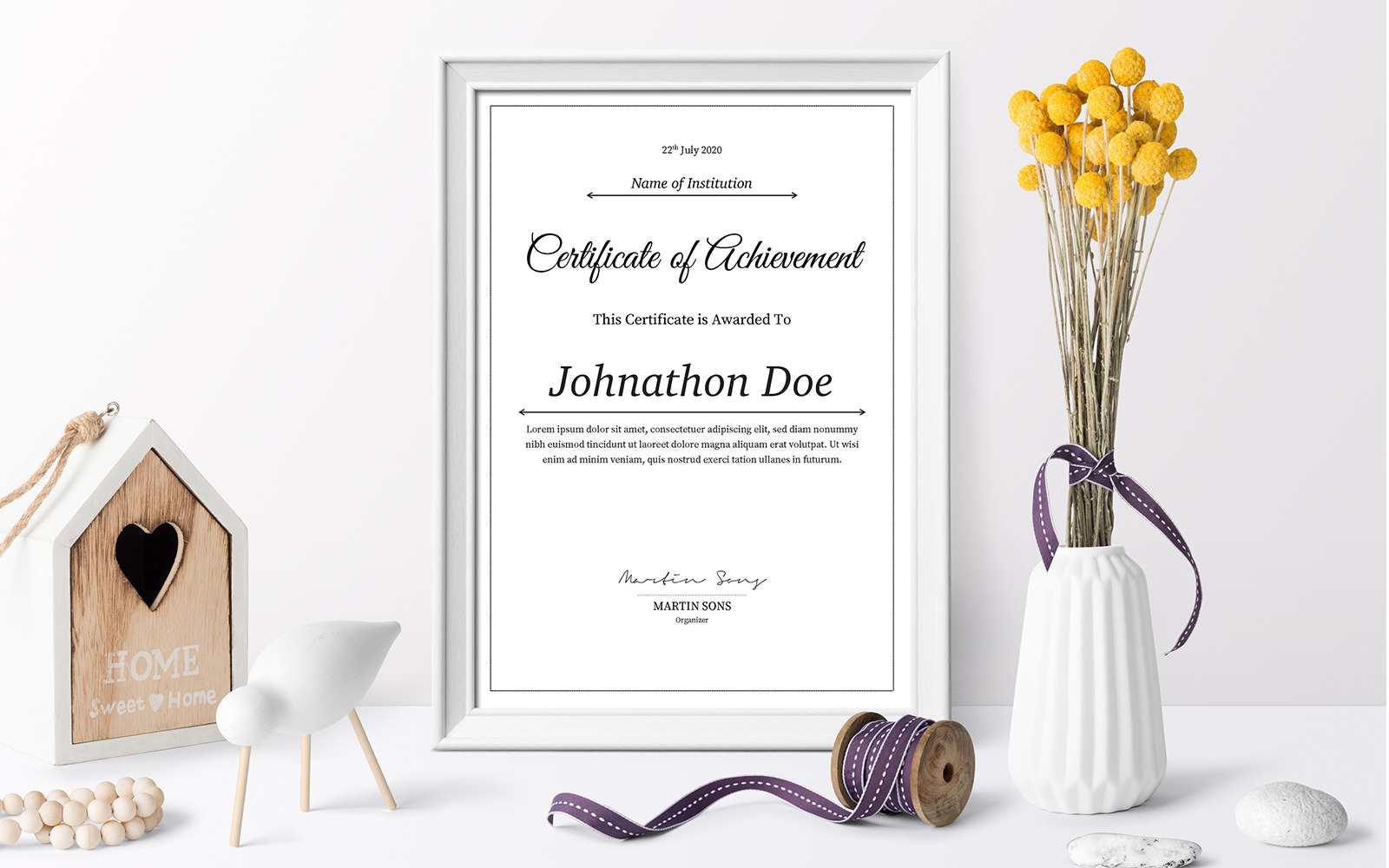 Clean Certificate Template #108957 - TemplateMonster