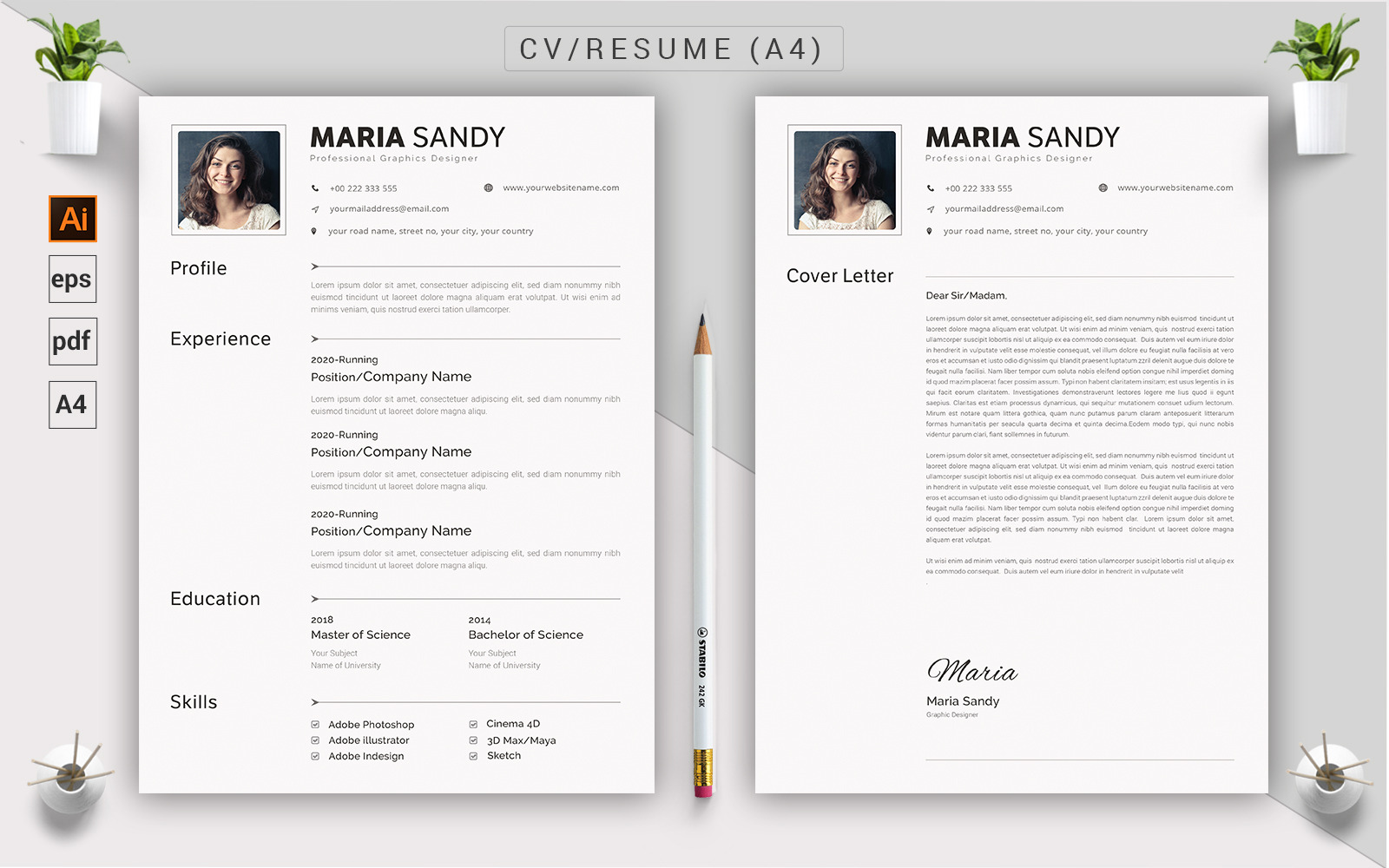 Maria Sandy - CV & Resume Template - TemplateMonster