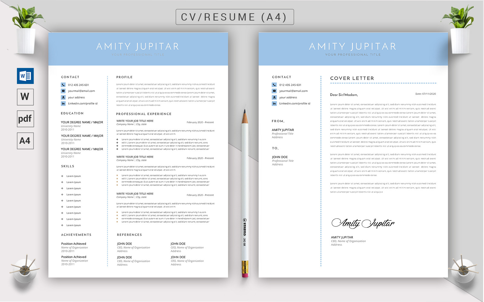 Amity Jupitar - CV & Resume Template - TemplateMonster