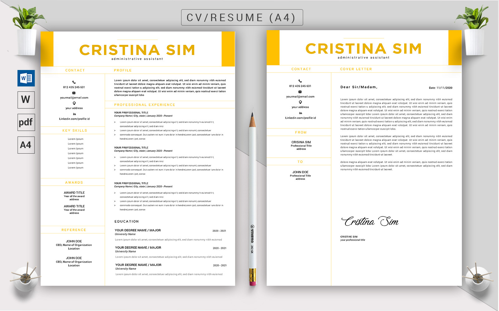 Cristina Sim - CV & Resume Template - TemplateMonster