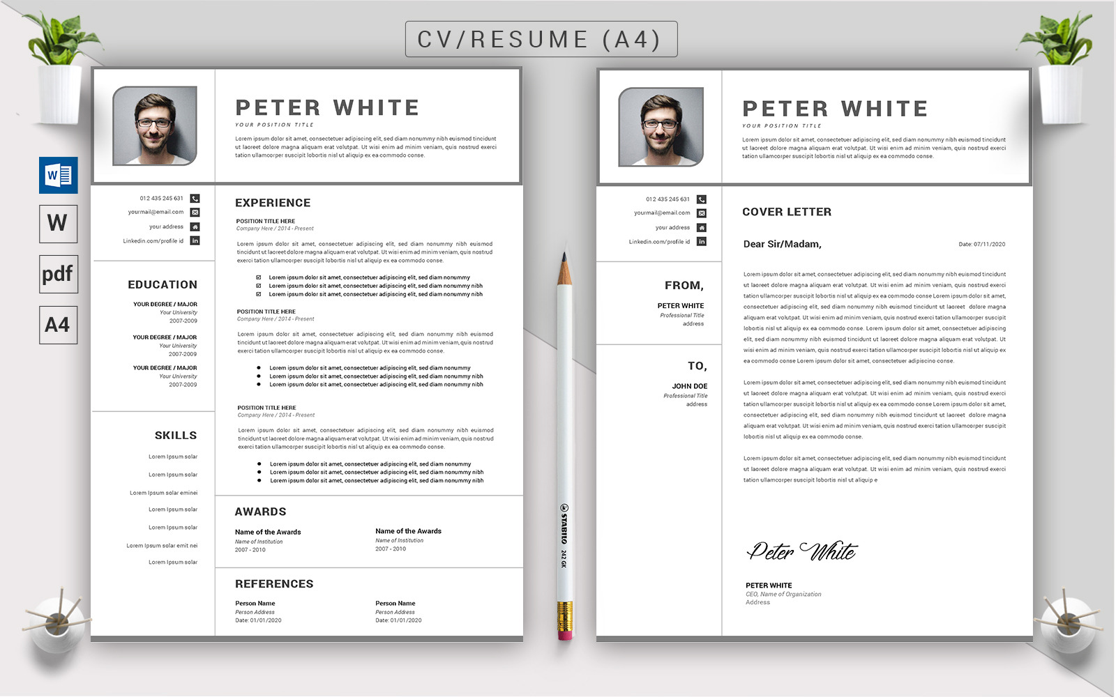 Peter White - CV Resume Template #124499 - TemplateMonster