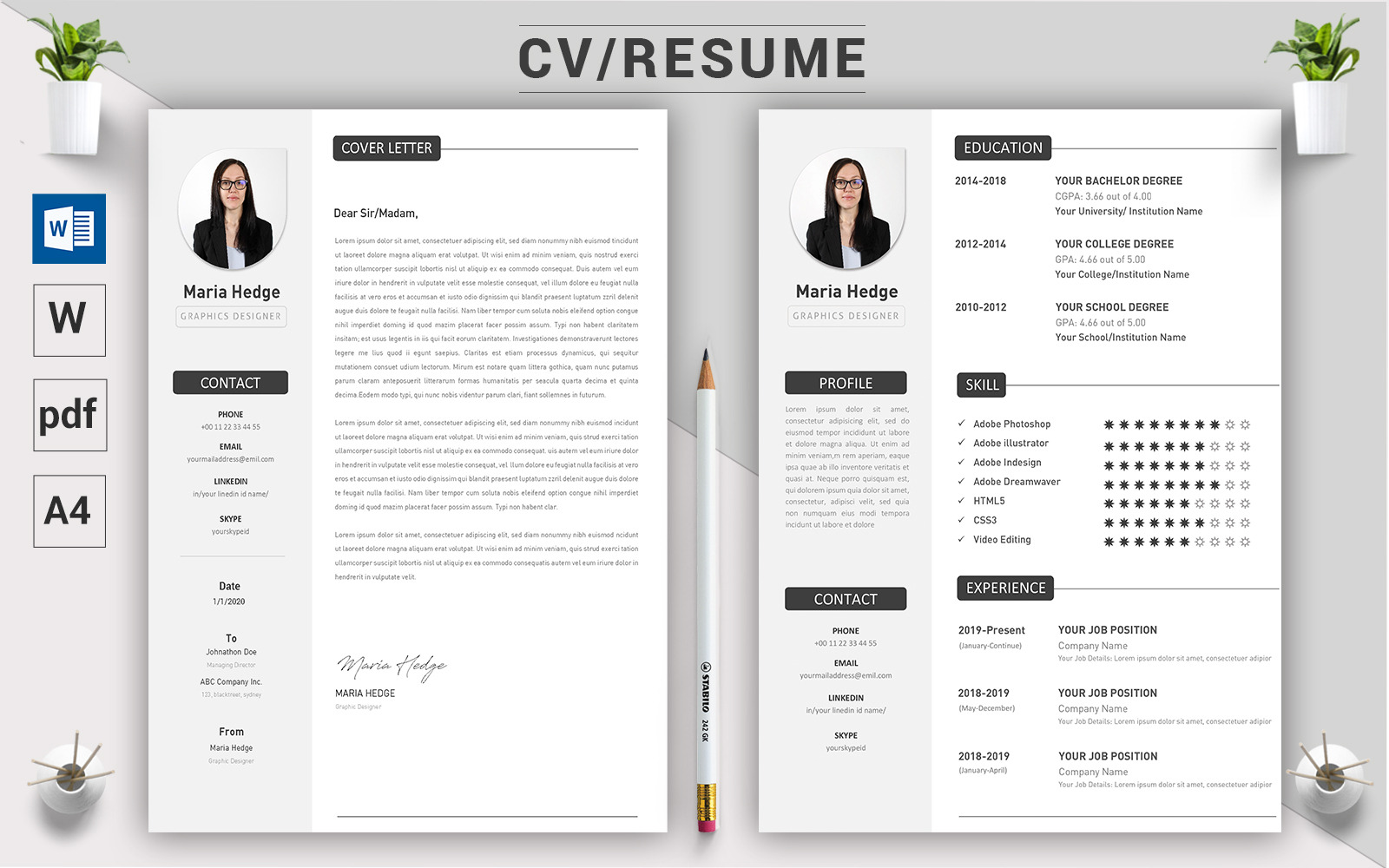 Maria Hedge – CV Resume Template #146023 - TemplateMonster