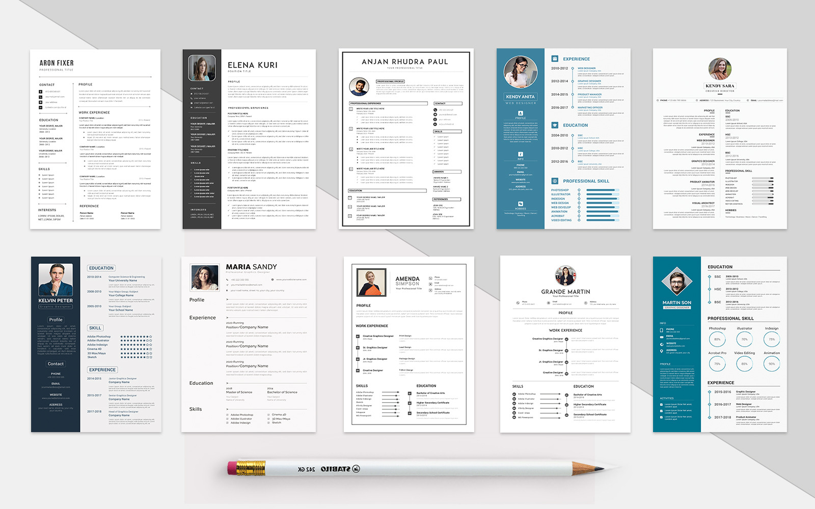 Professional Bundle: 10 CV & Resume Template