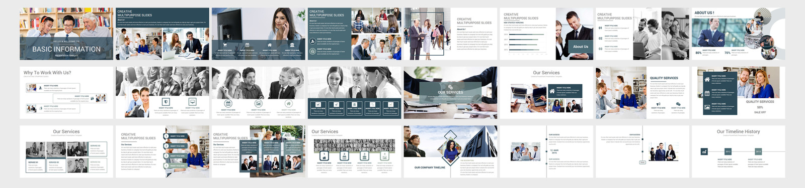 BASIC INFORMATION PowerPoint template - TemplateMonster
