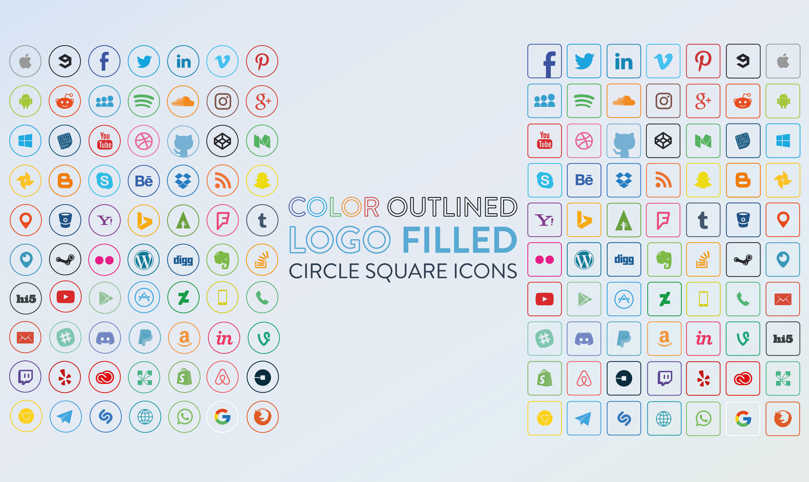 Social Media Icon Set #69388 - TemplateMonster