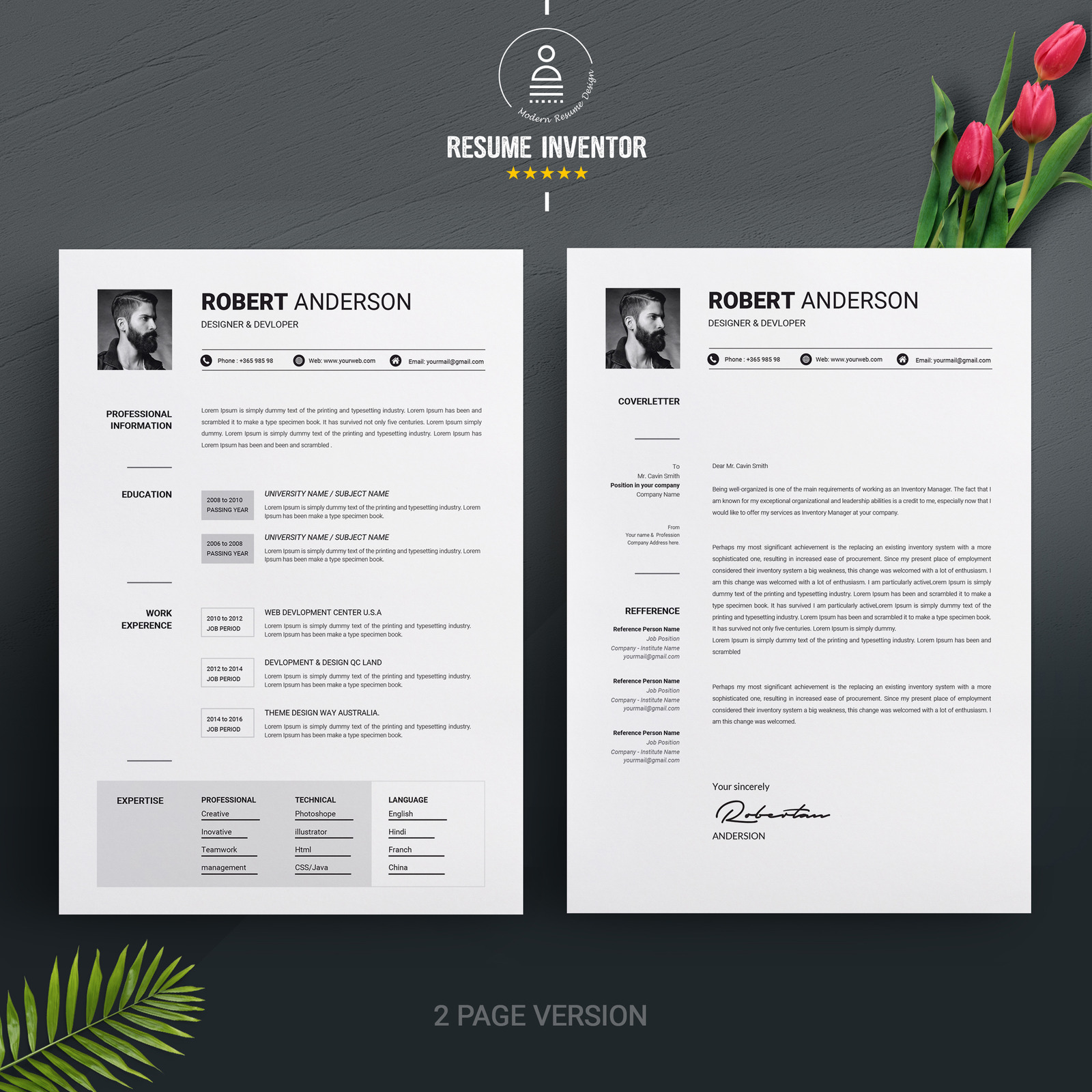 Robert Anderson Clean Resume Template - TemplateMonster