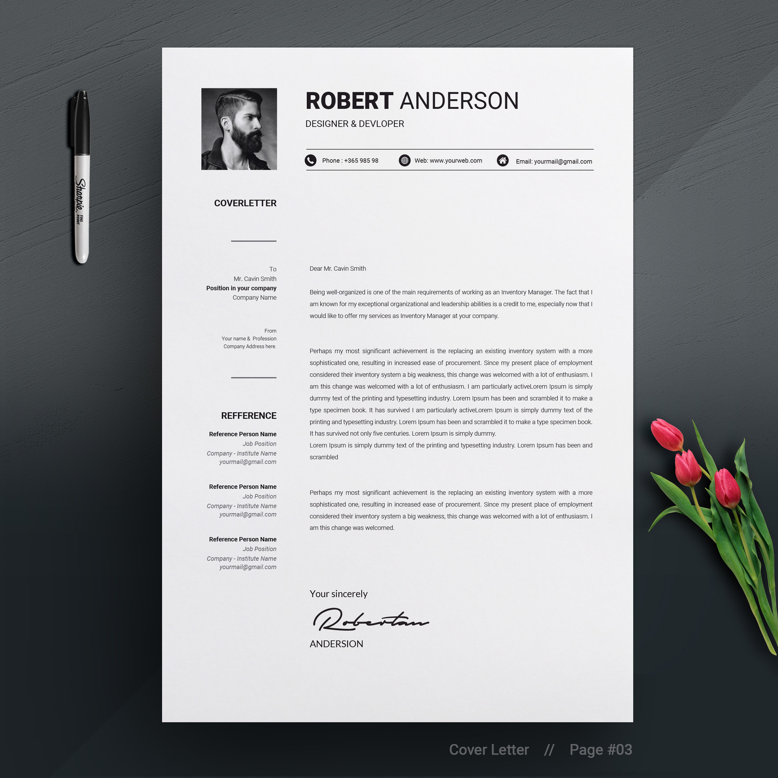 Robert Anderson Clean Resume Template - TemplateMonster