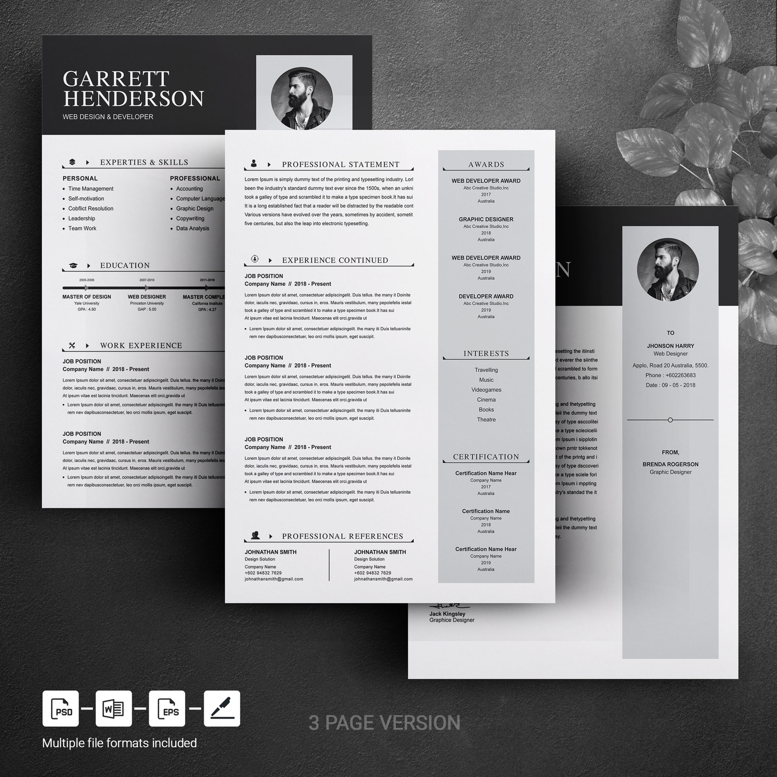 Garrett Henderson Resume Template #74183 - TemplateMonster