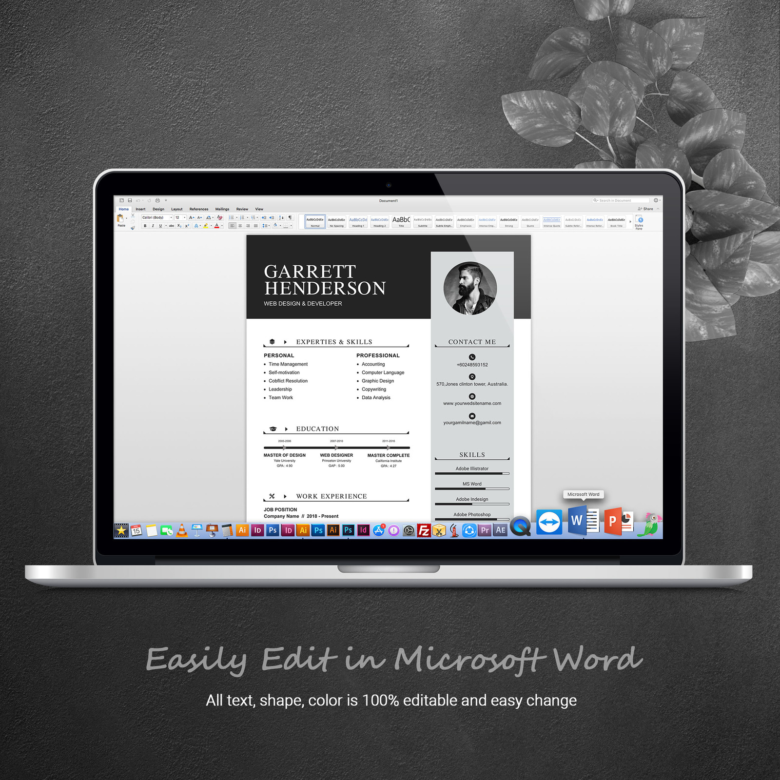 Garrett Henderson Resume Template #74183 - TemplateMonster