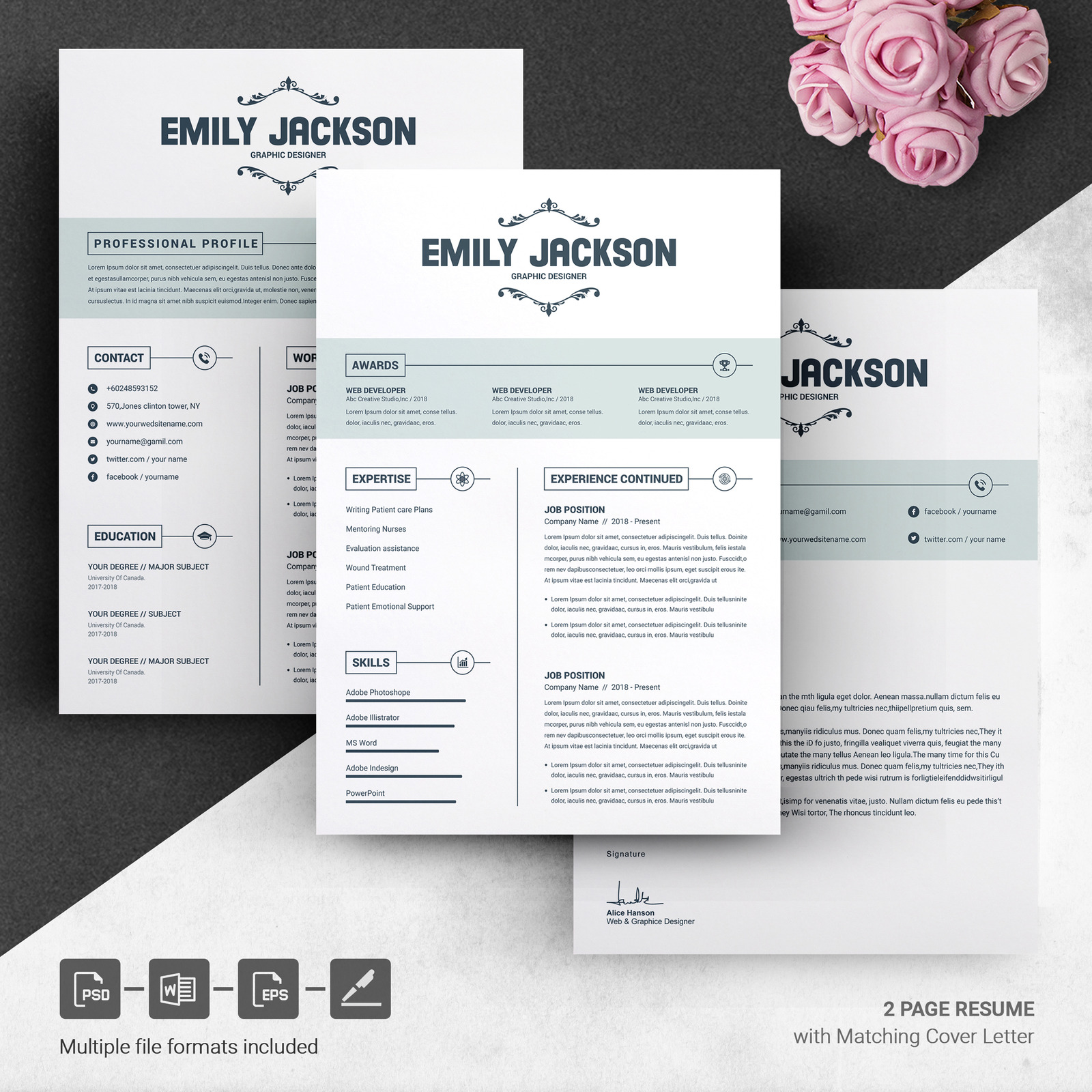 Emily Jackson Resume Template #74376 - TemplateMonster