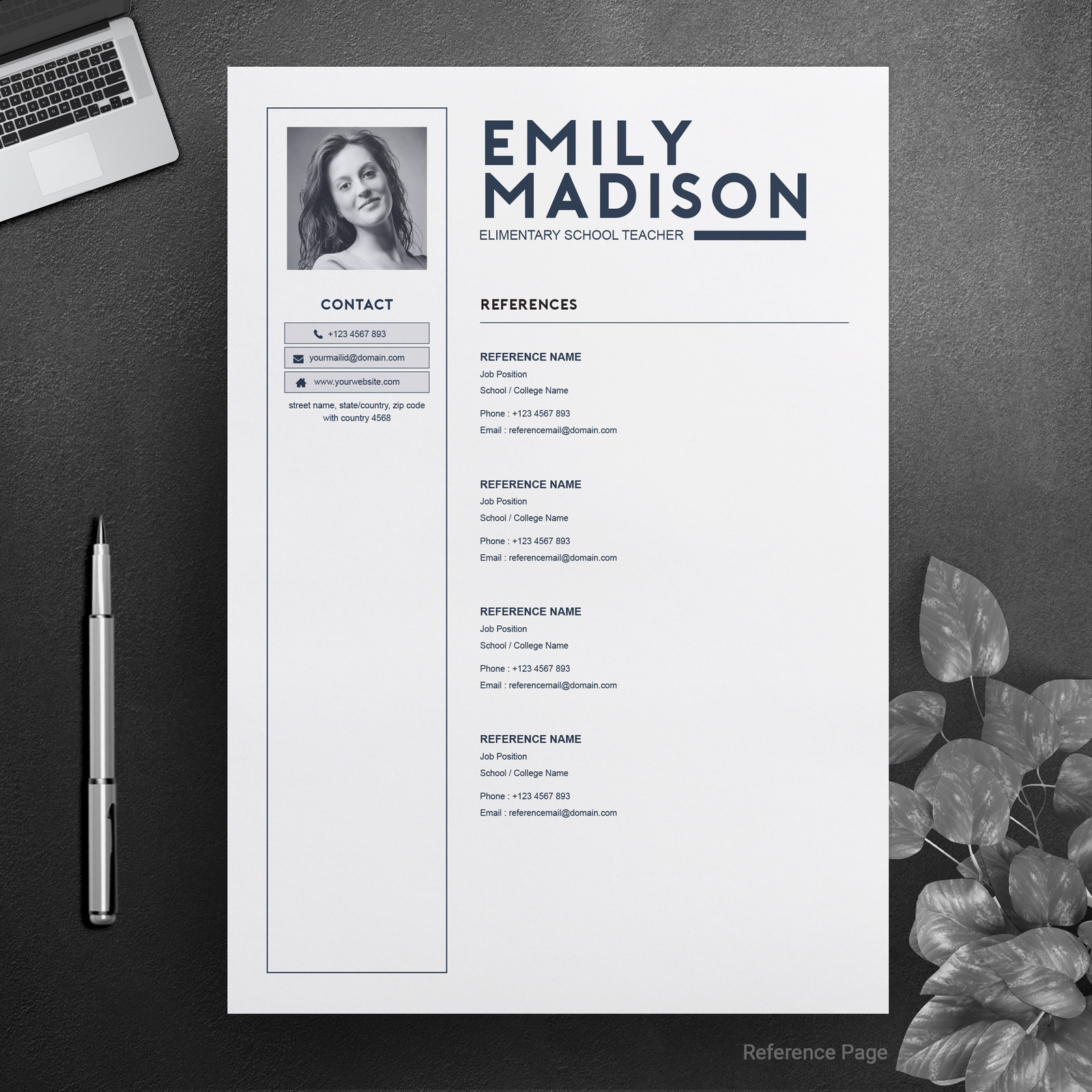 Emily Madison Resume Template #74367 - TemplateMonster