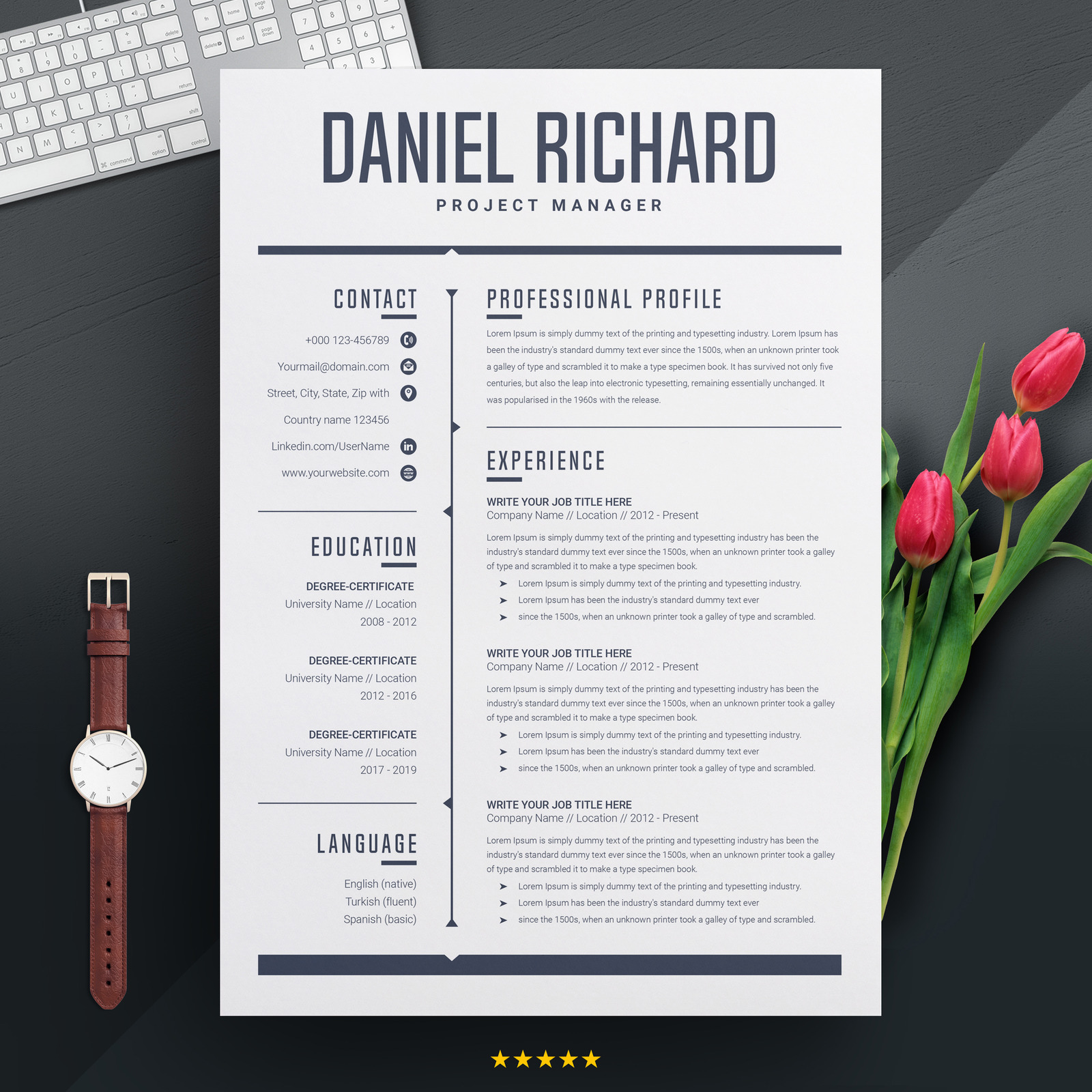 Daniel Resume Template #74466 - TemplateMonster