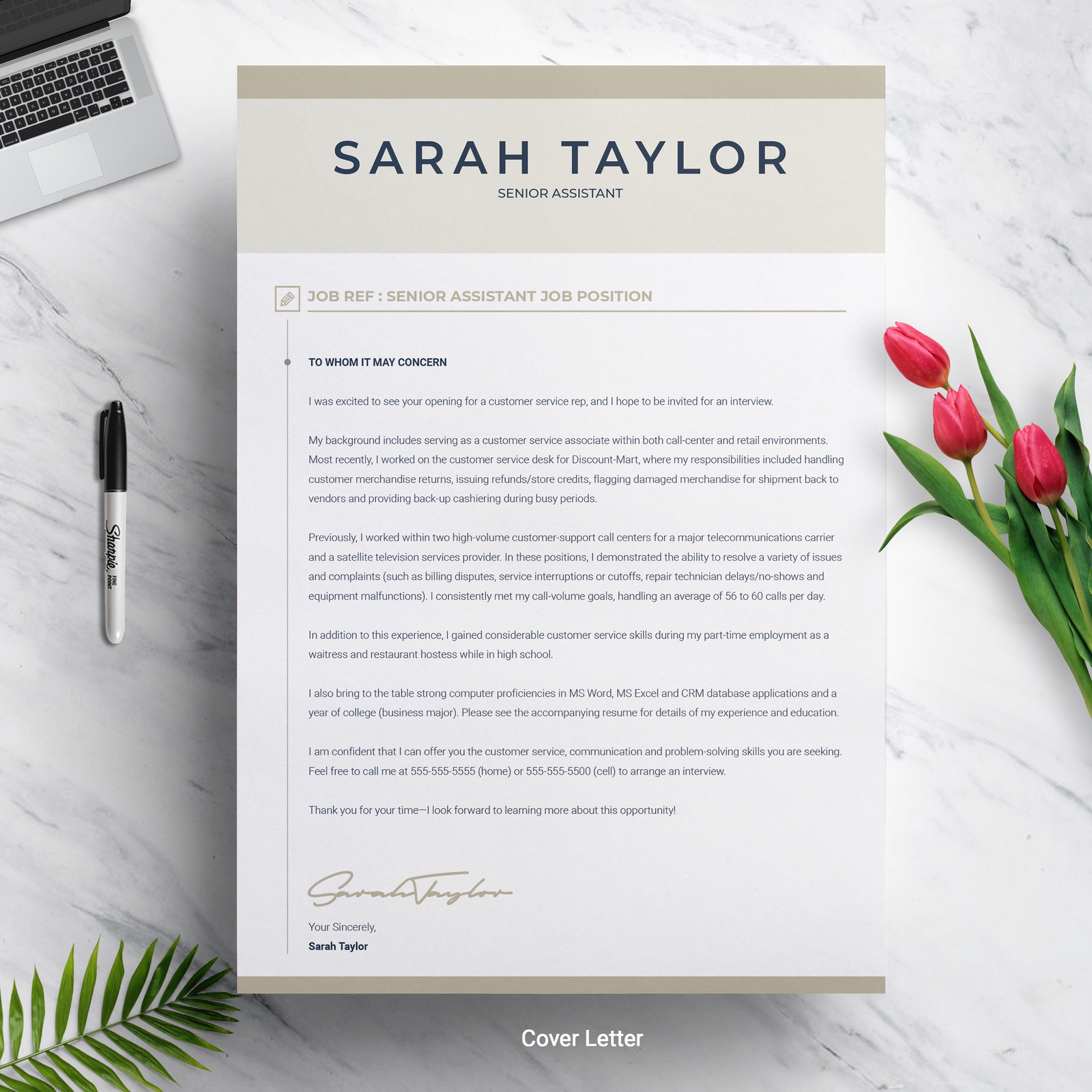Sarah Taylor Resume Template #74556 - TemplateMonster