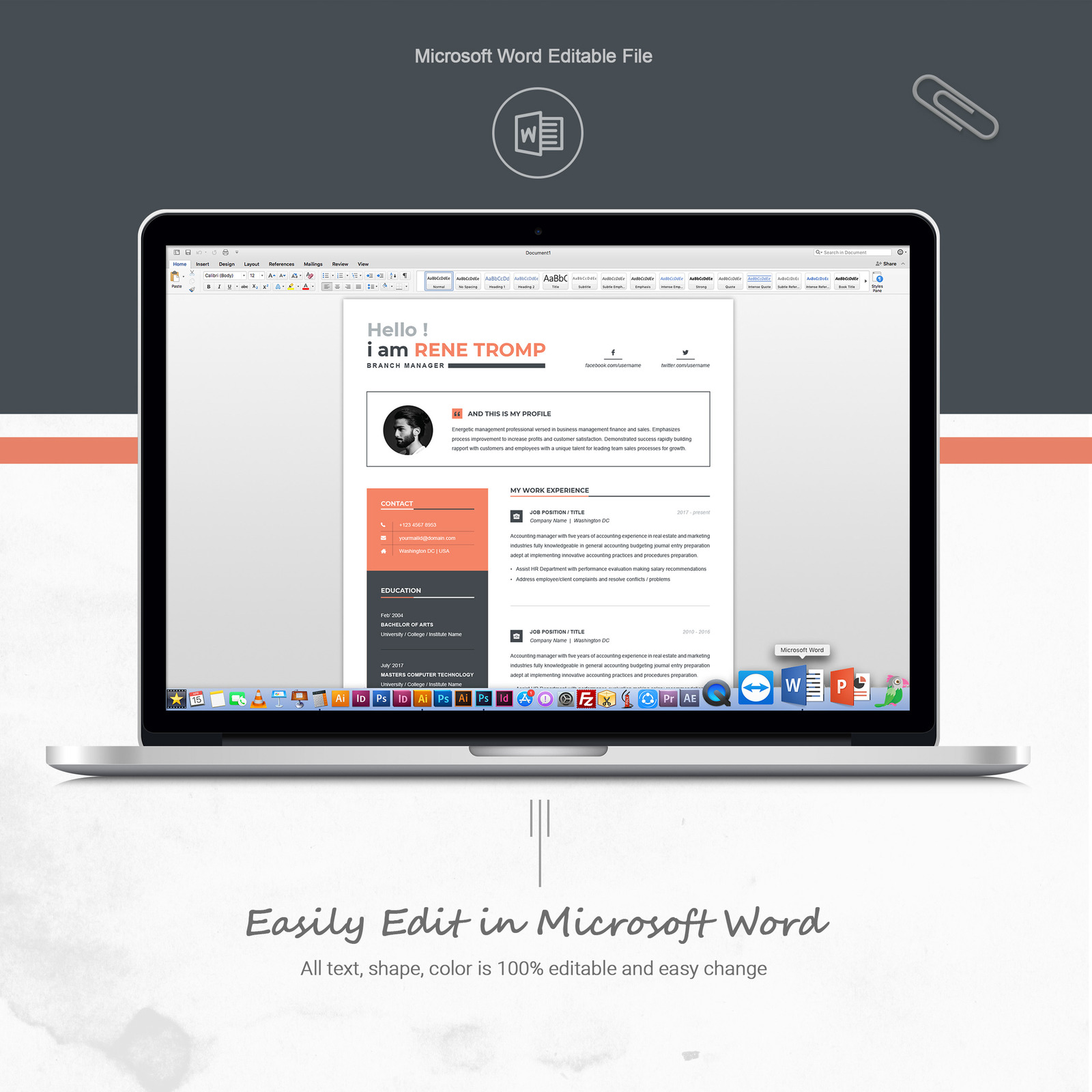 Rene Tromp Resume Template #75557 - TemplateMonster