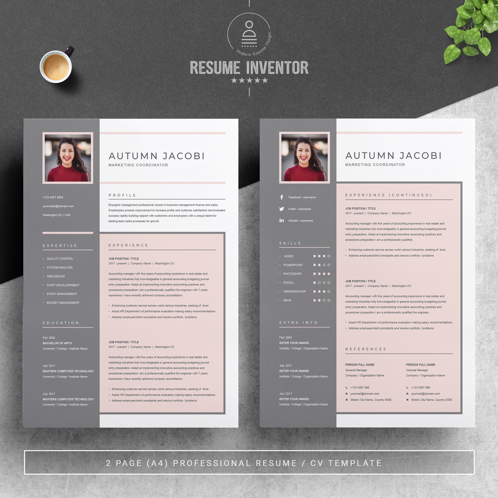 Autumn Resume Template #75649 - TemplateMonster
