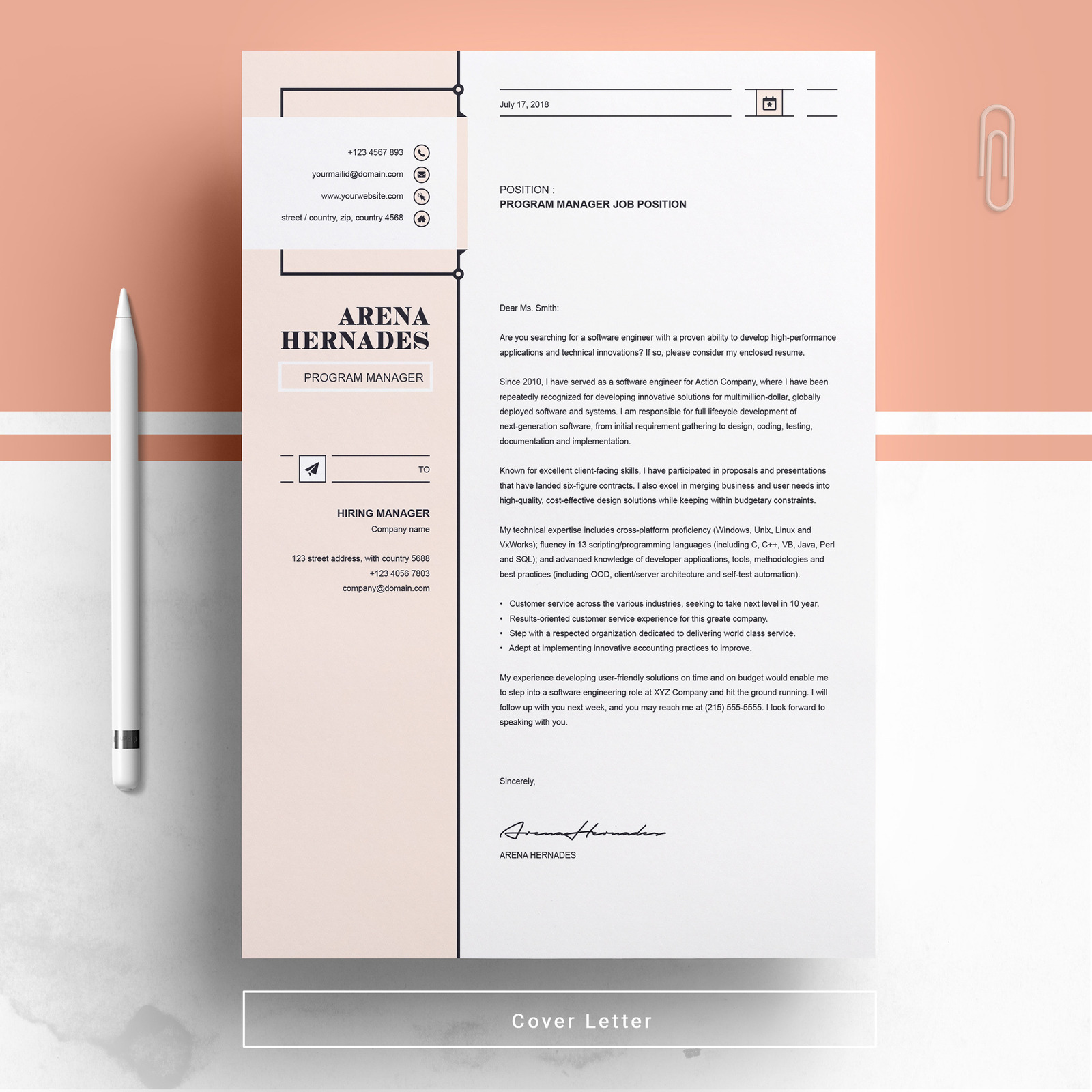 Arena Resume Template #76738 - TemplateMonster