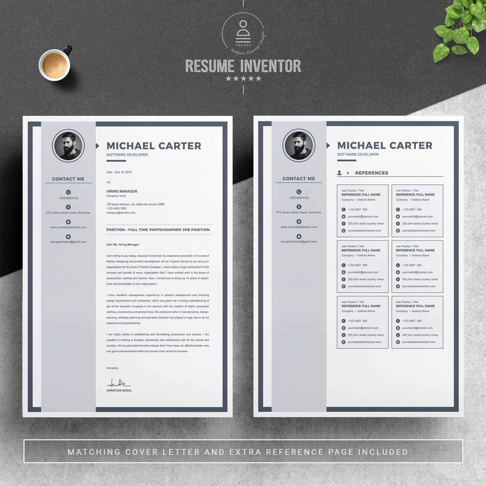 Michael Carter Resume Template #77720 - TemplateMonster
