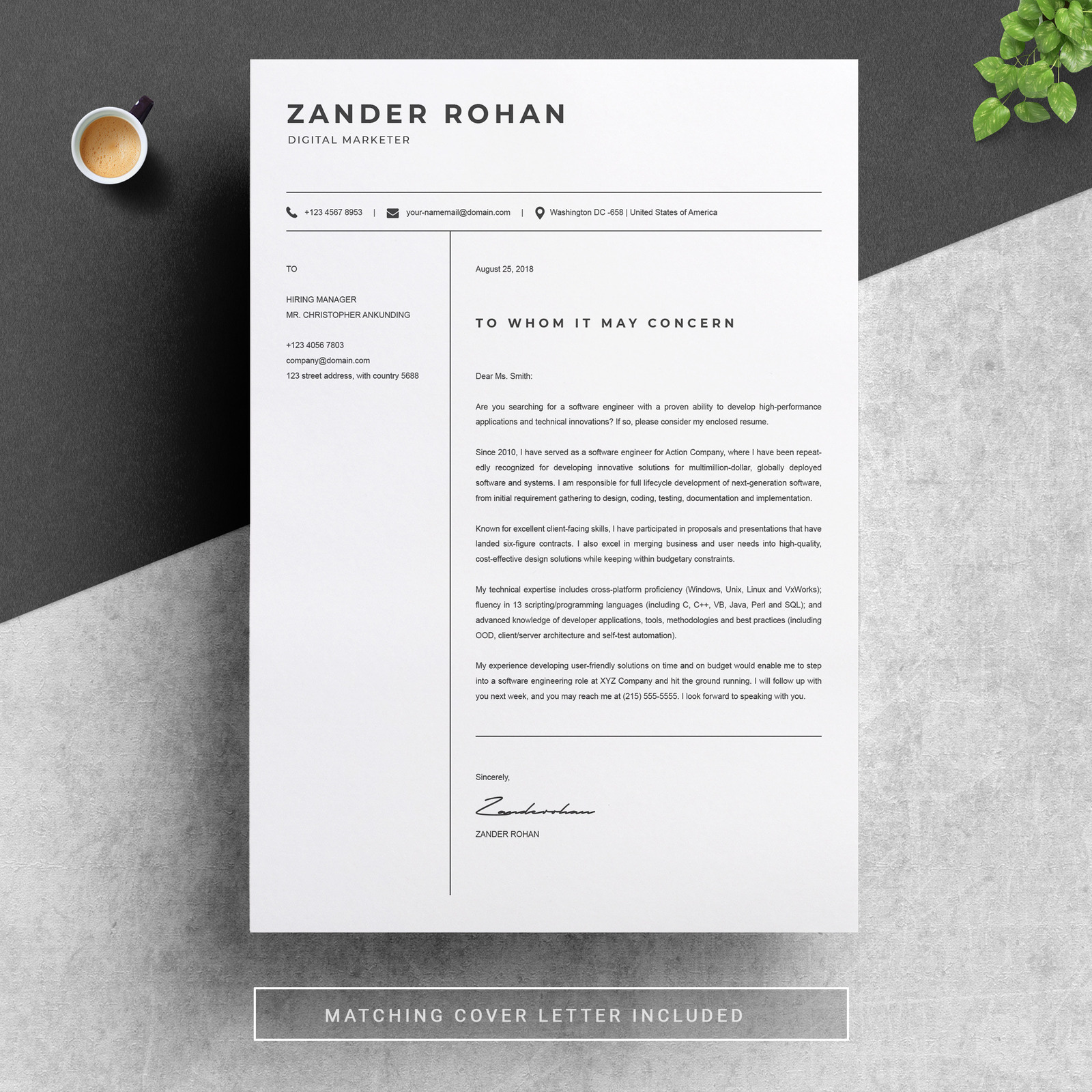 Zander Rohan Resume Template #77882 - TemplateMonster