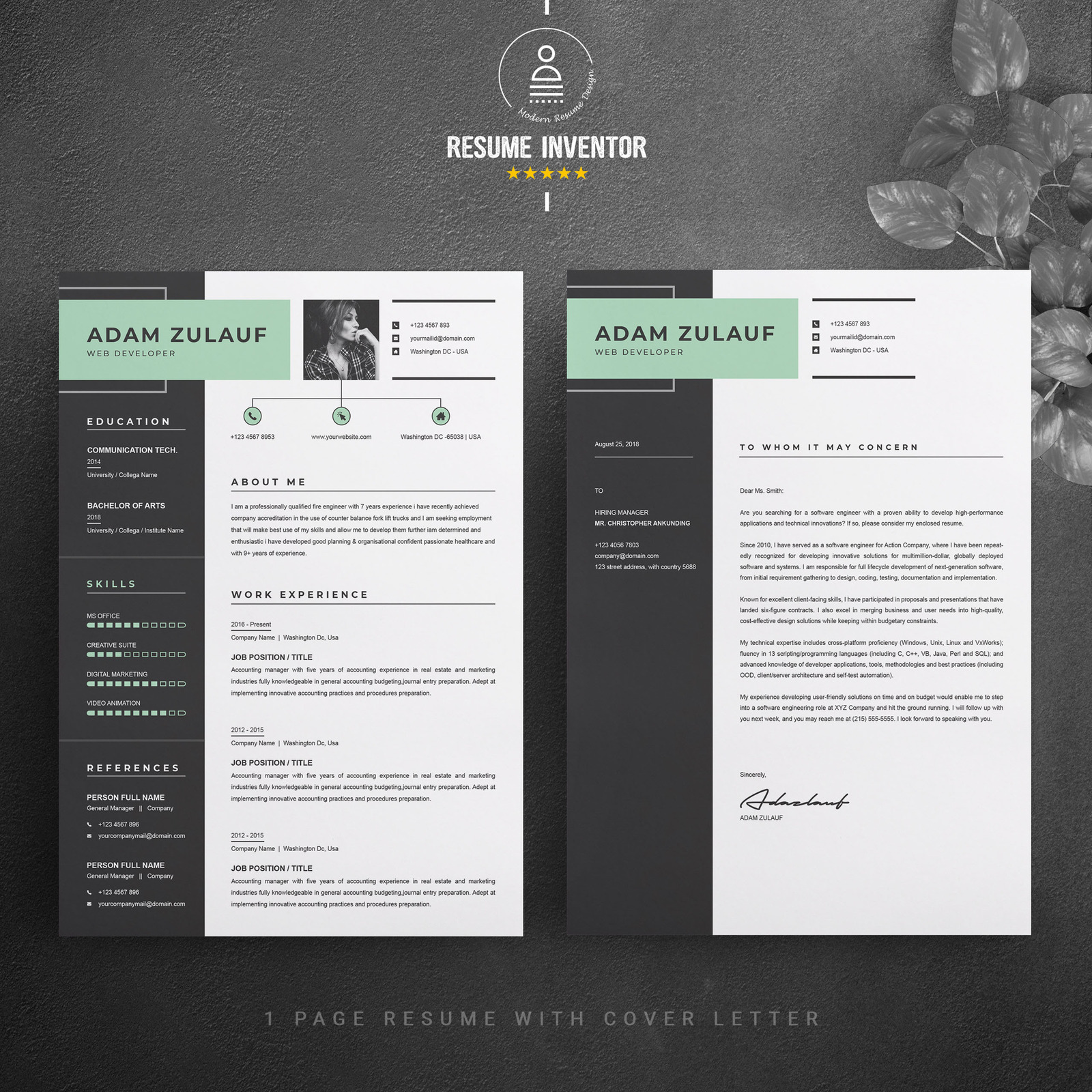 Adam Zulauf Resume Template #78048 - TemplateMonster