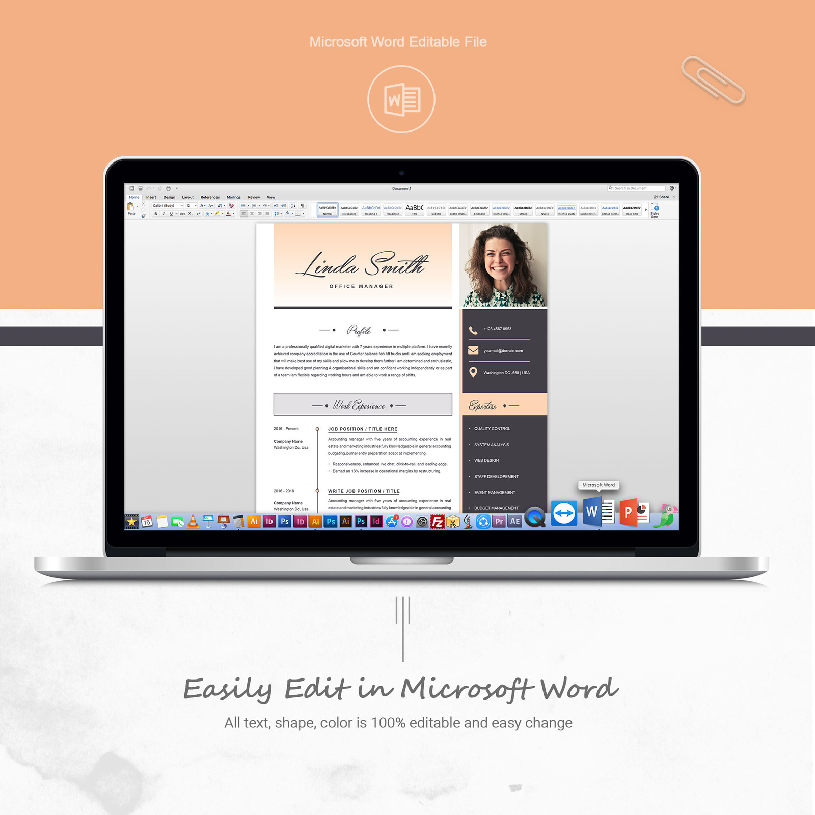 Linda Smith Resume Template #78049 - TemplateMonster