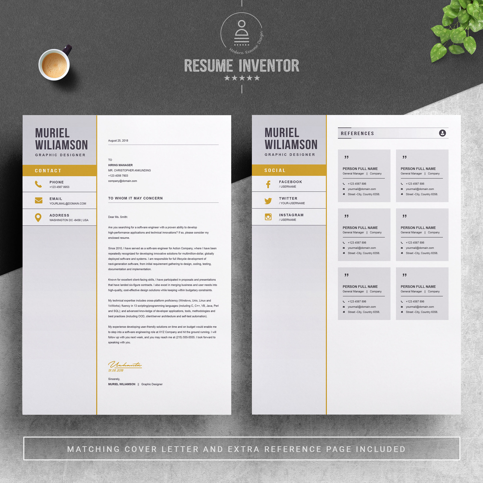 Muriel Resume Template #84155 - TemplateMonster