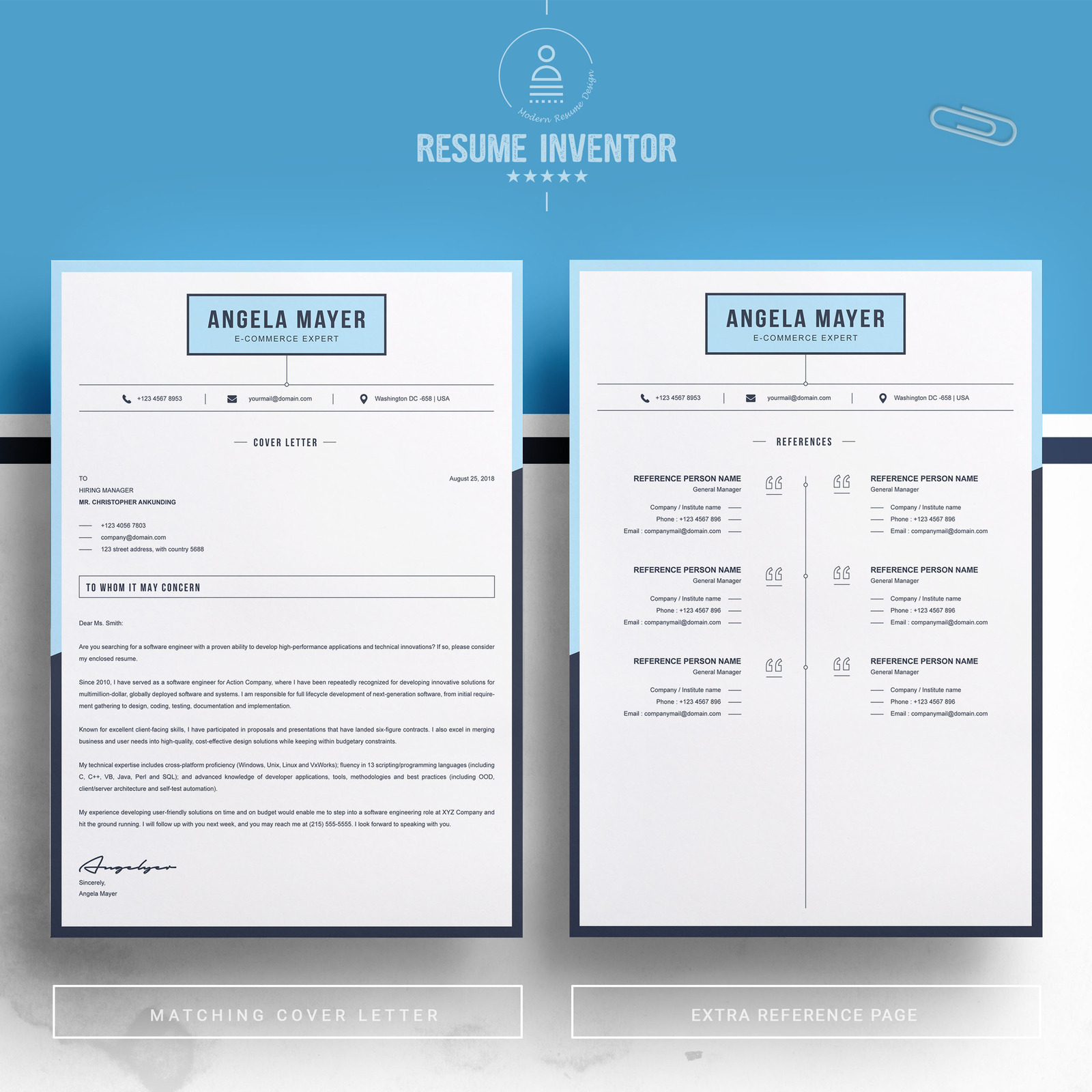 Angela Mayer Resume Template #78202 - TemplateMonster