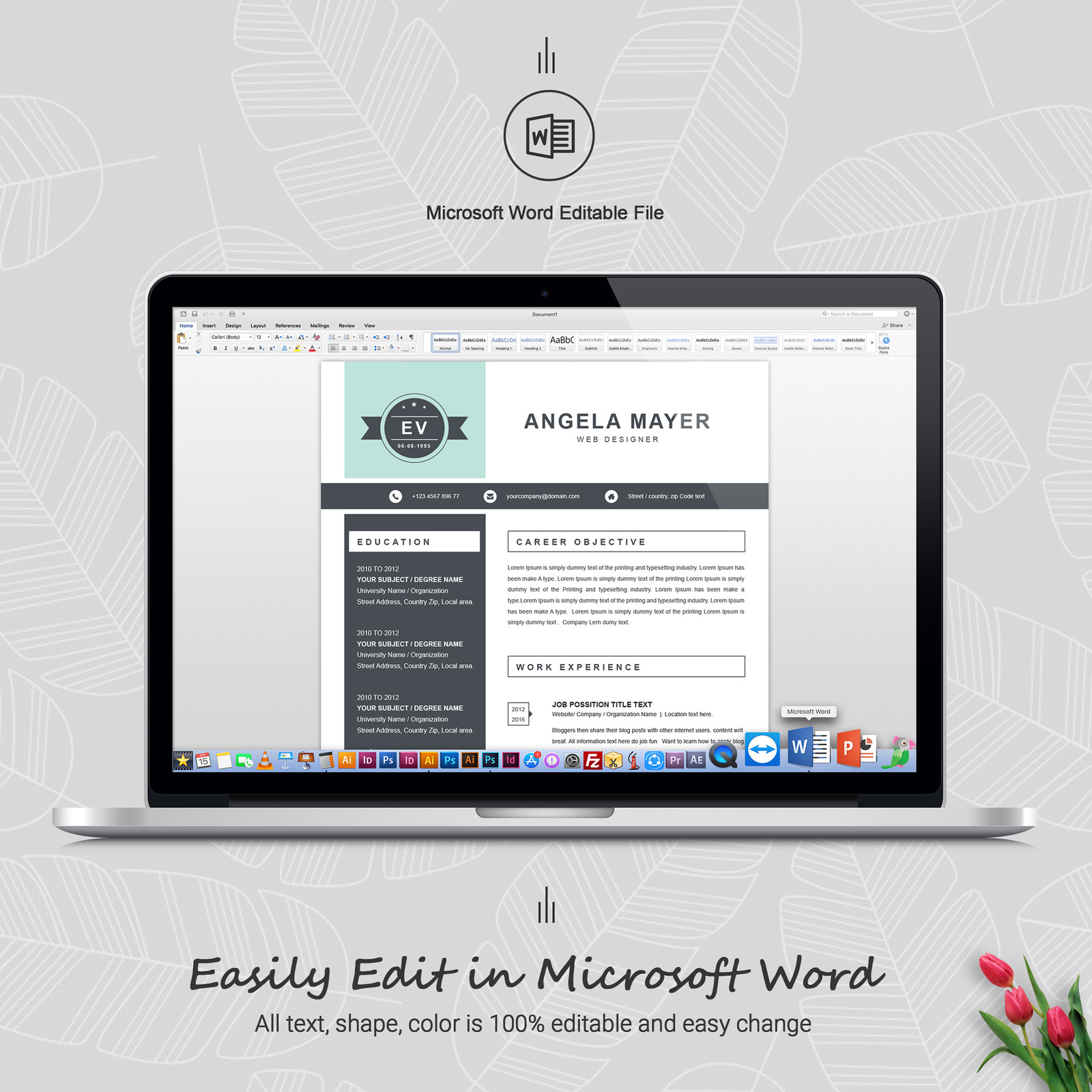 Angela Resume Template #79001 - TemplateMonster