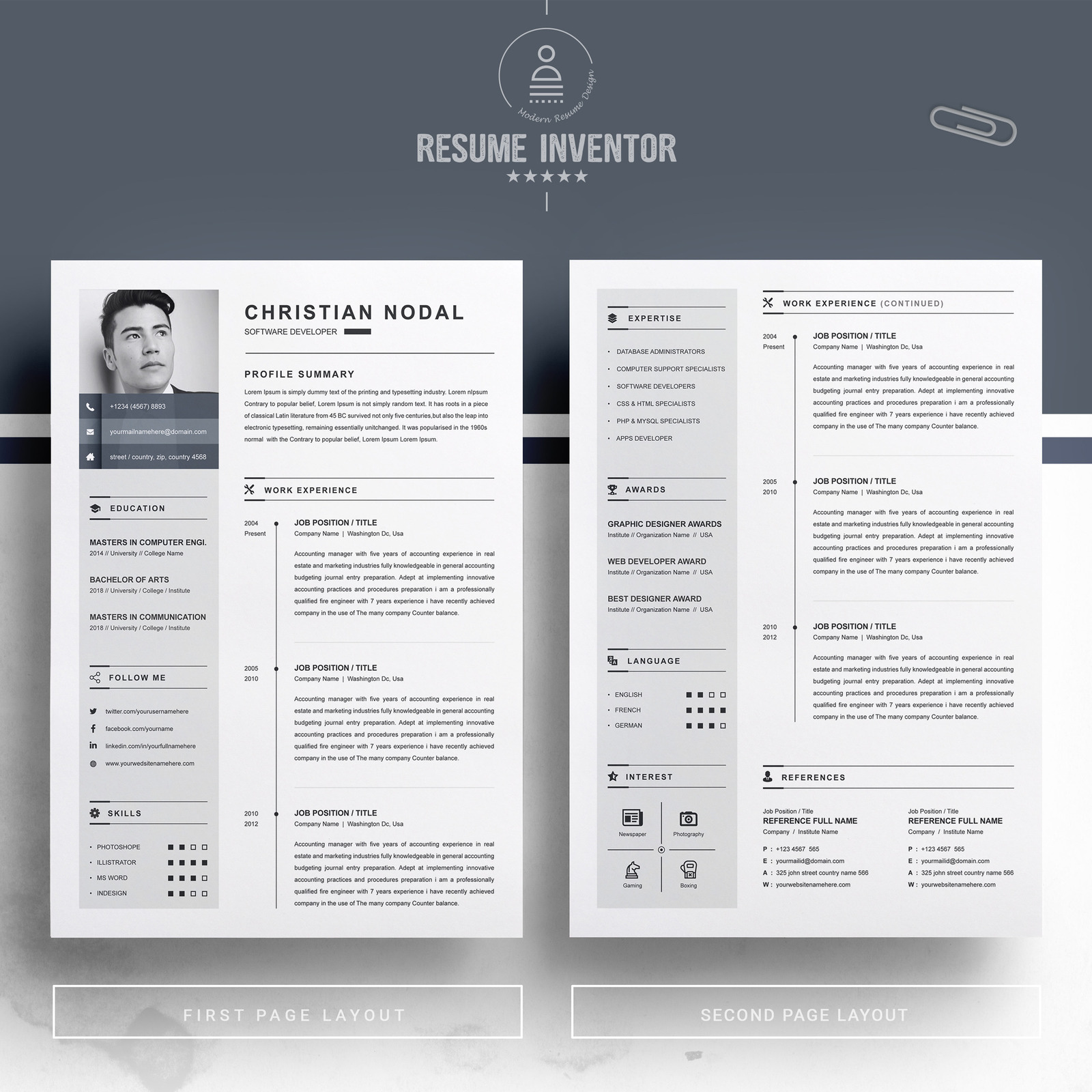 Christian Resume Template #79231 - TemplateMonster