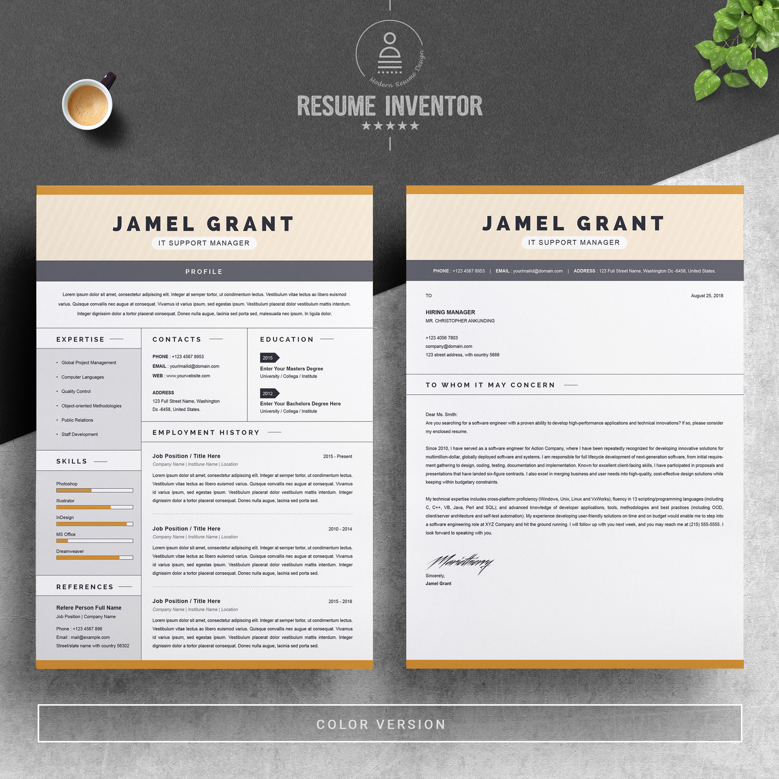 Jamel Resume Template #79227 - TemplateMonster