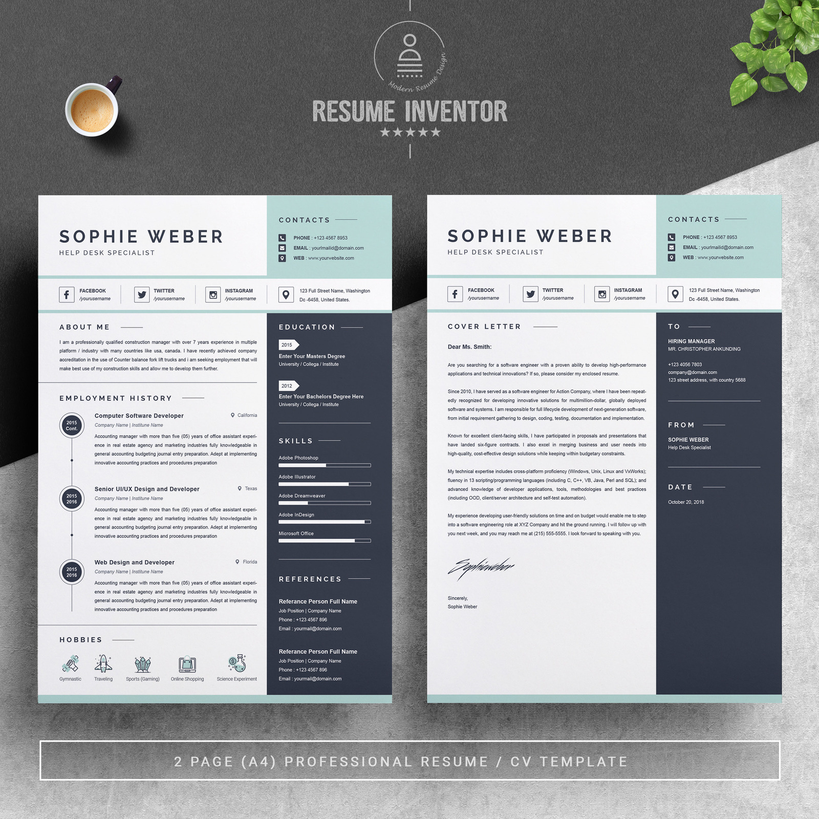 Sophie Resume Template #79245 - TemplateMonster