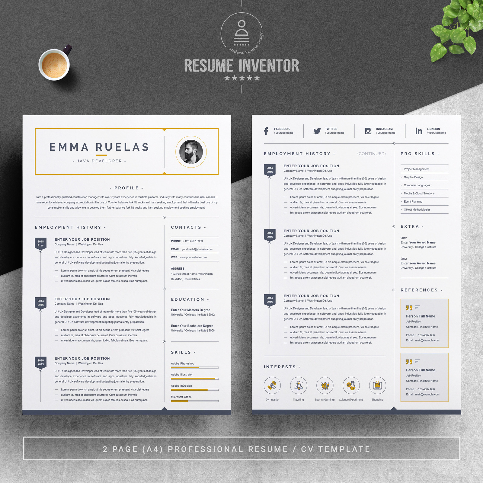 Emma Resume Template #79173 - TemplateMonster