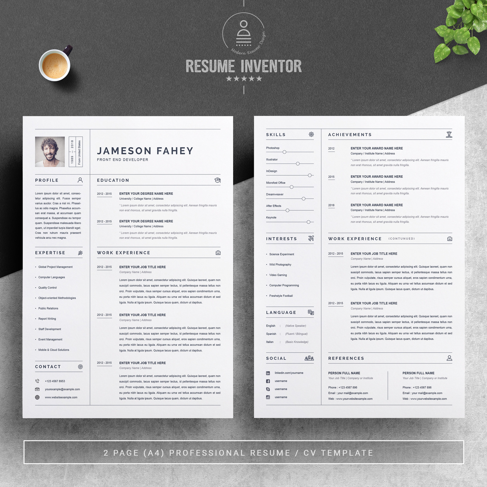 Jameson Resume Template #79280 - TemplateMonster