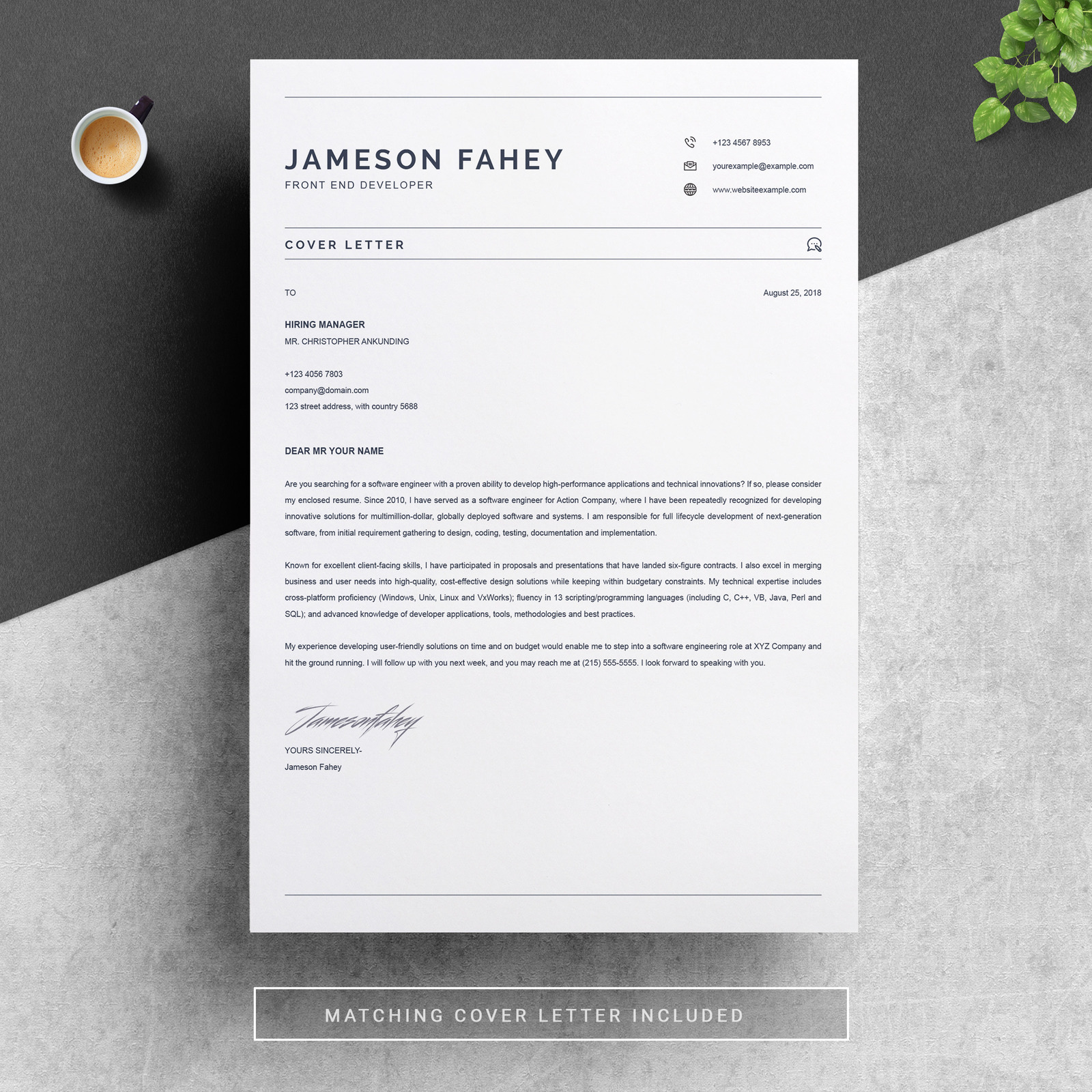 Jameson Resume Template #79280 - TemplateMonster
