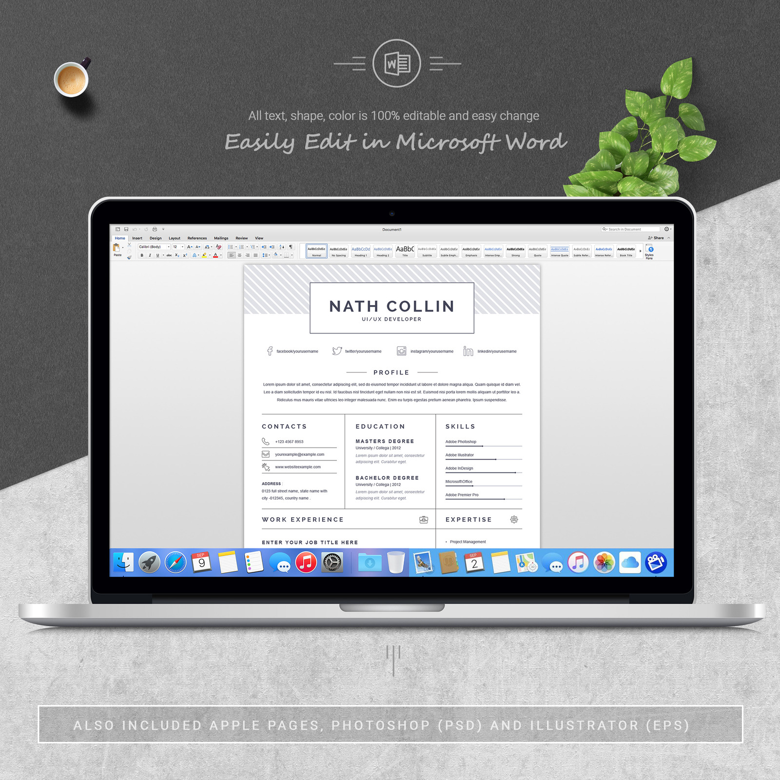 Nath Collin Resume Template #79267 - TemplateMonster