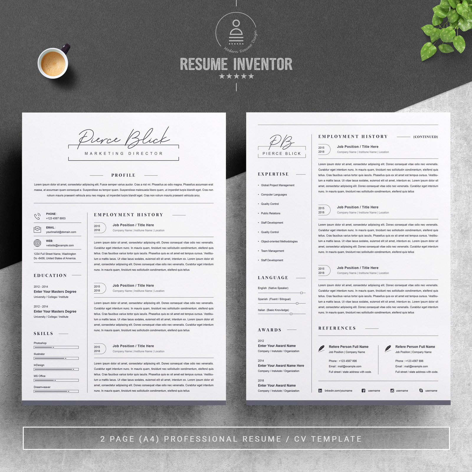 Price Blick Resume Template #79363 - TemplateMonster