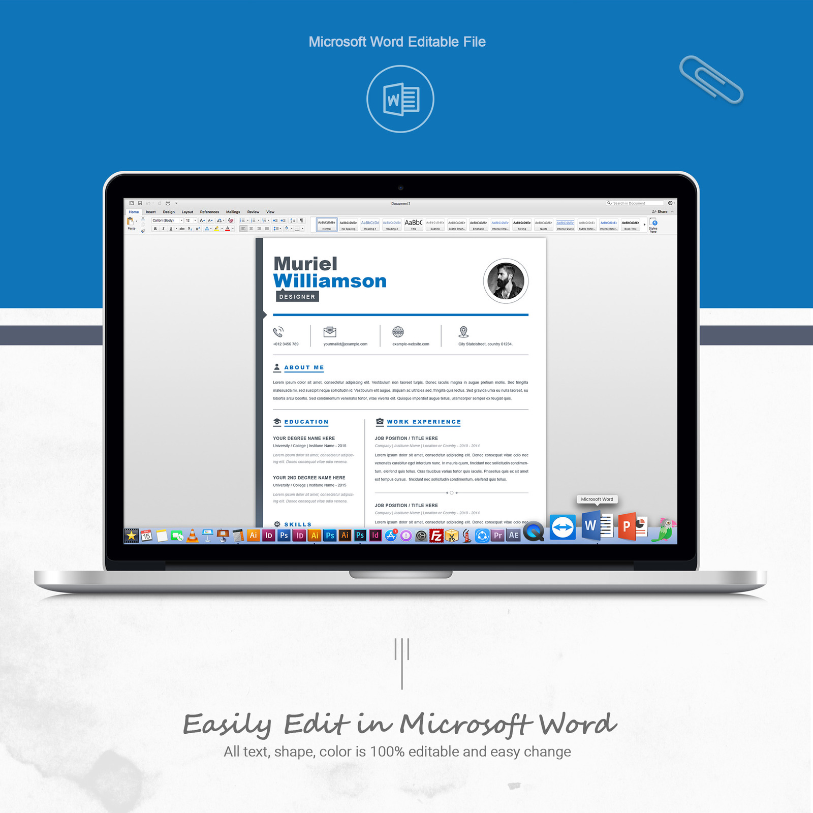Muriel Resume Template #79368 - TemplateMonster