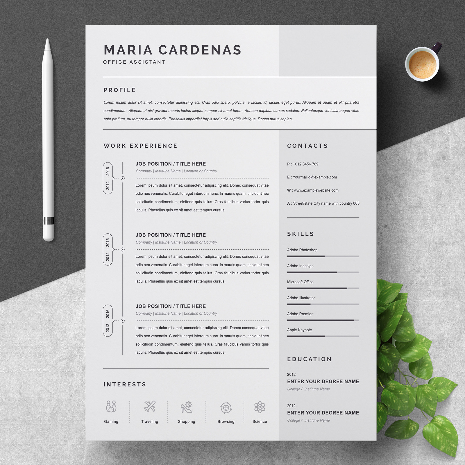 Maria Resume Template #79440 - TemplateMonster