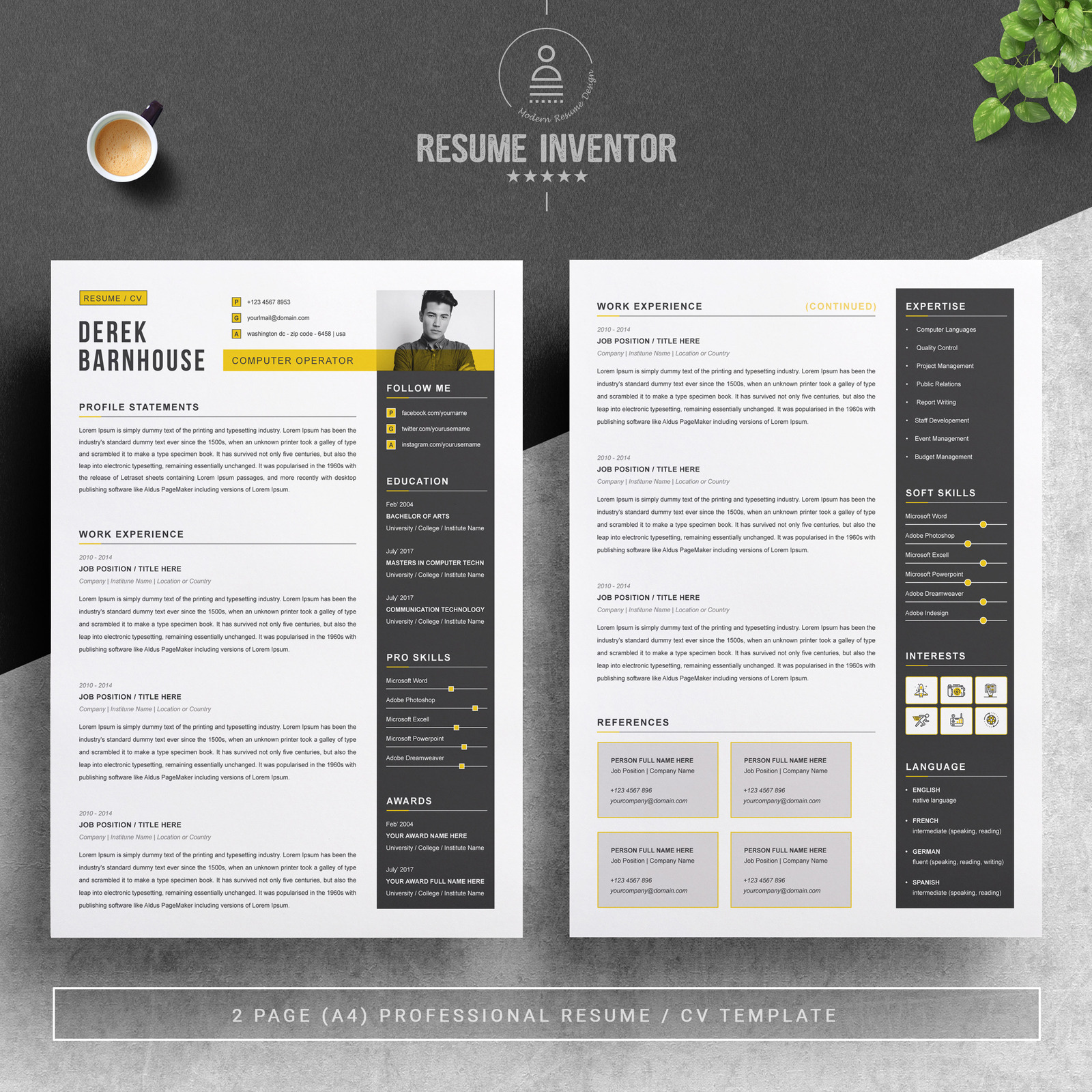 Derek Resume Template #83250 - TemplateMonster
