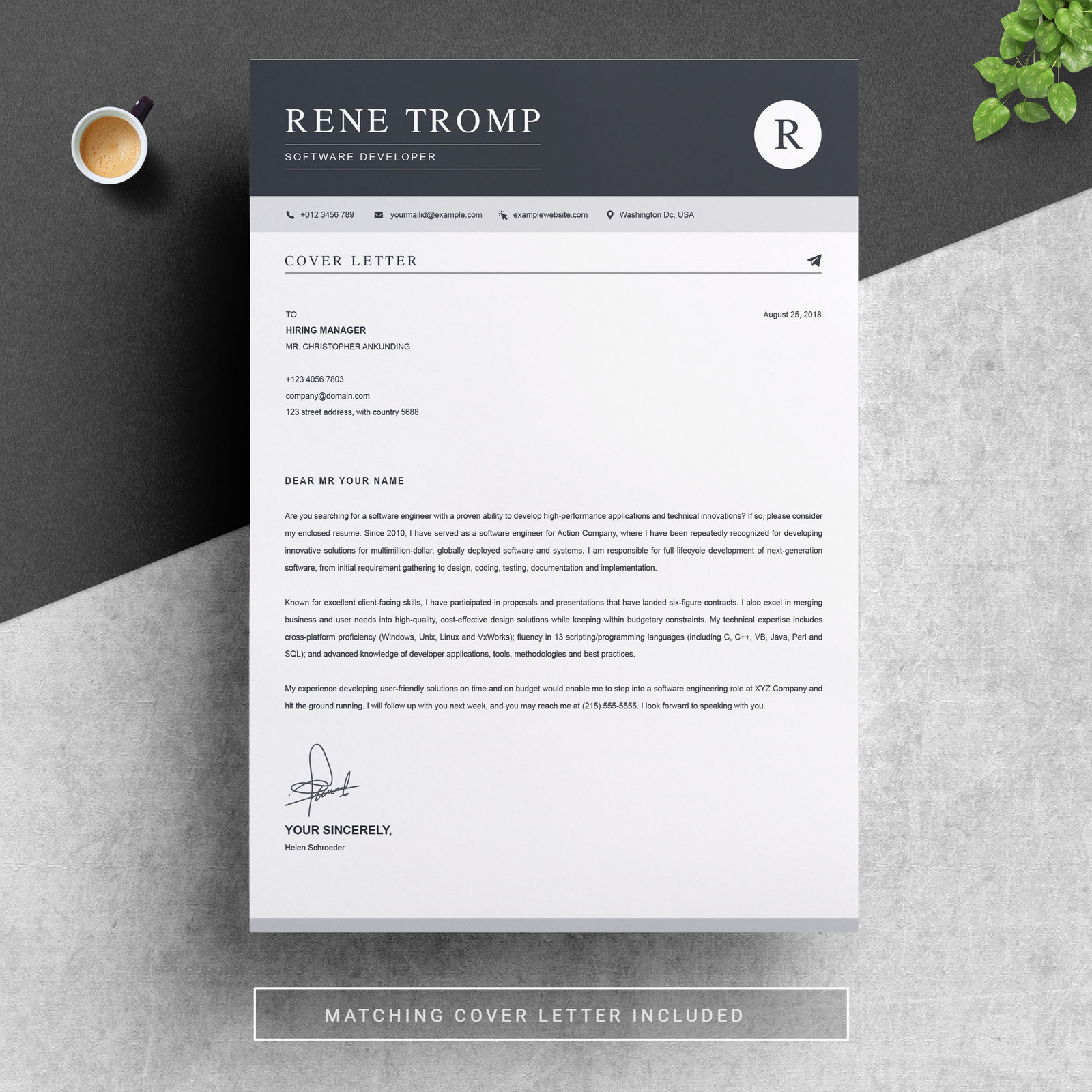 Rene Tromp Resume Template #84437 - TemplateMonster
