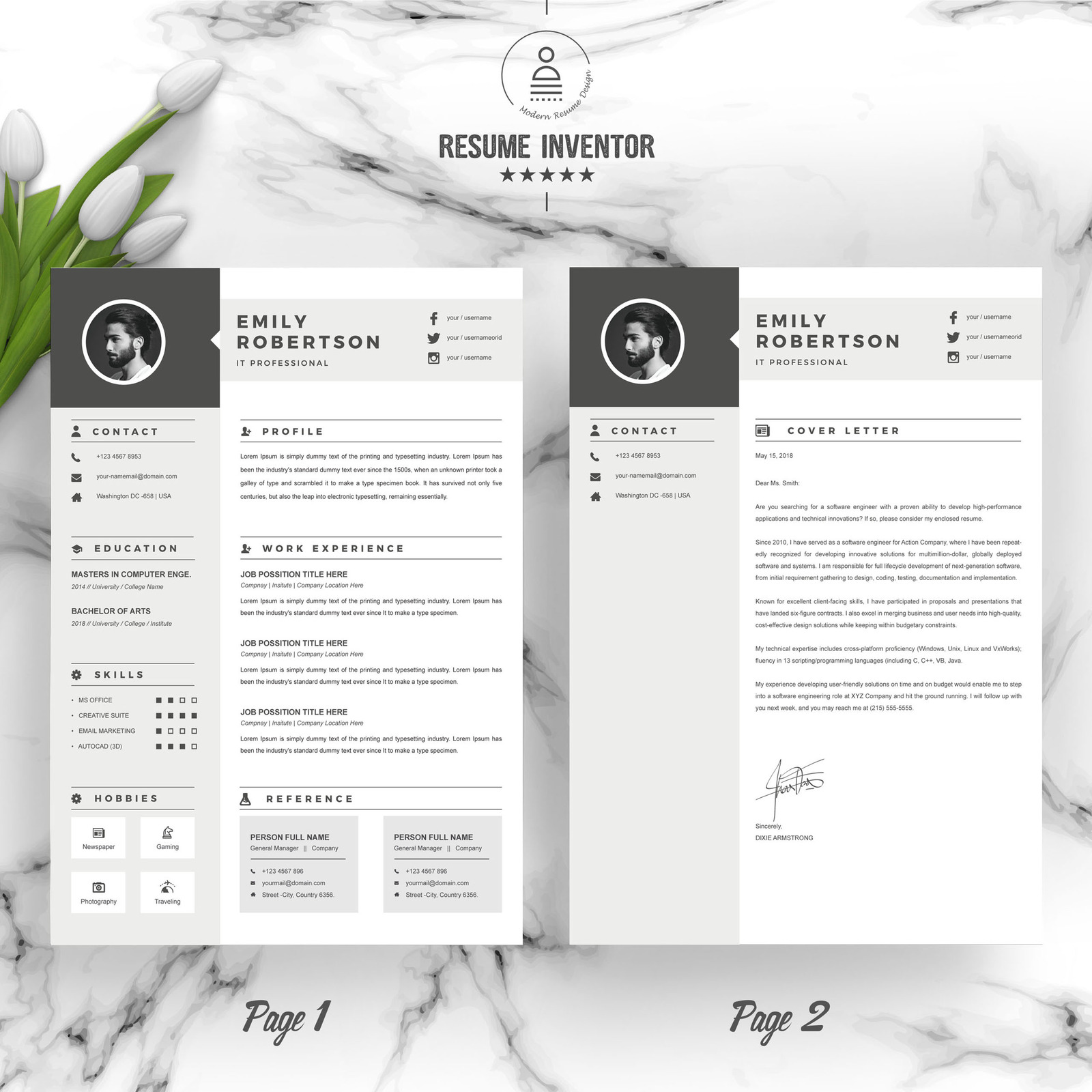 Emily Resume Template #90608 - TemplateMonster