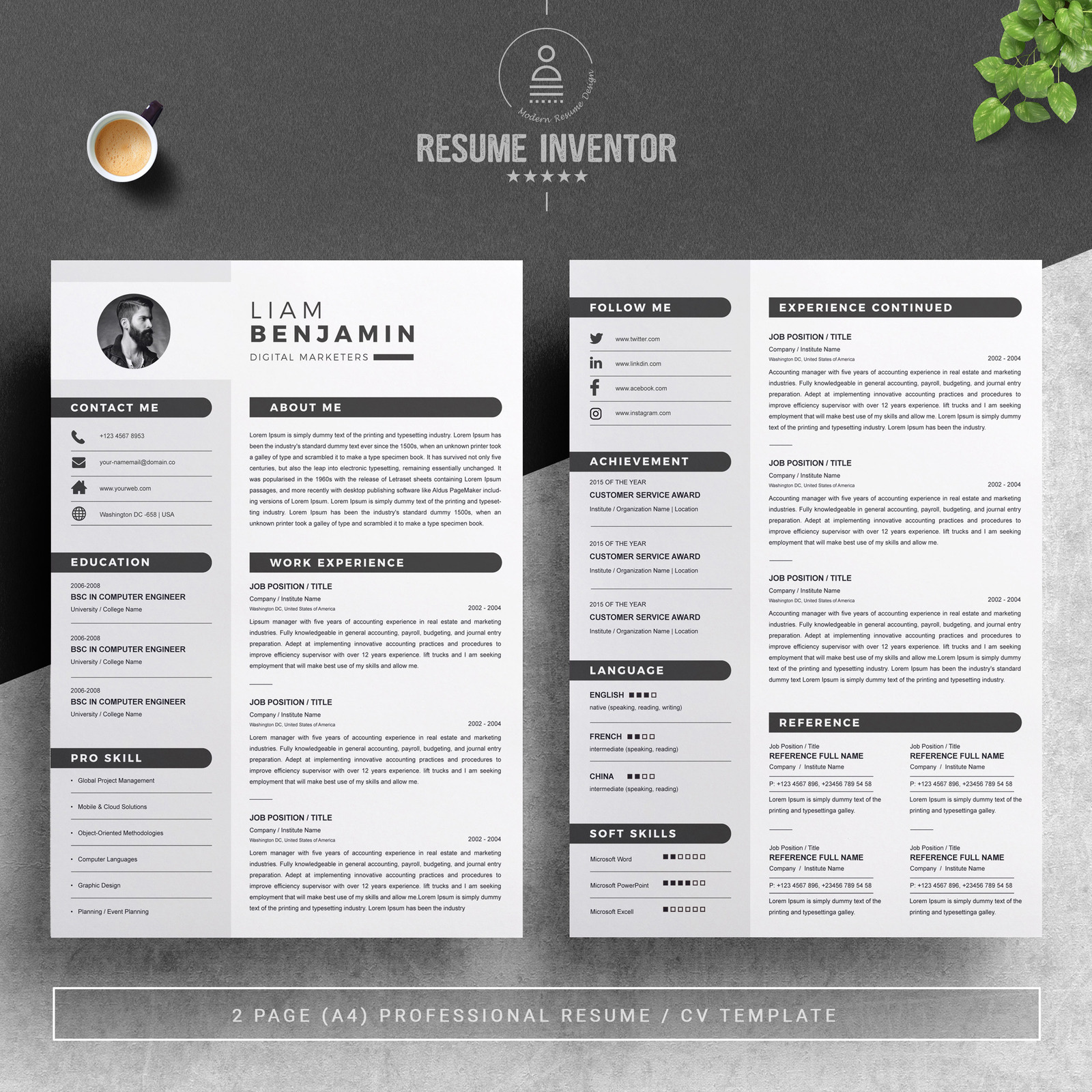 Liam Resume Template #94086 - TemplateMonster