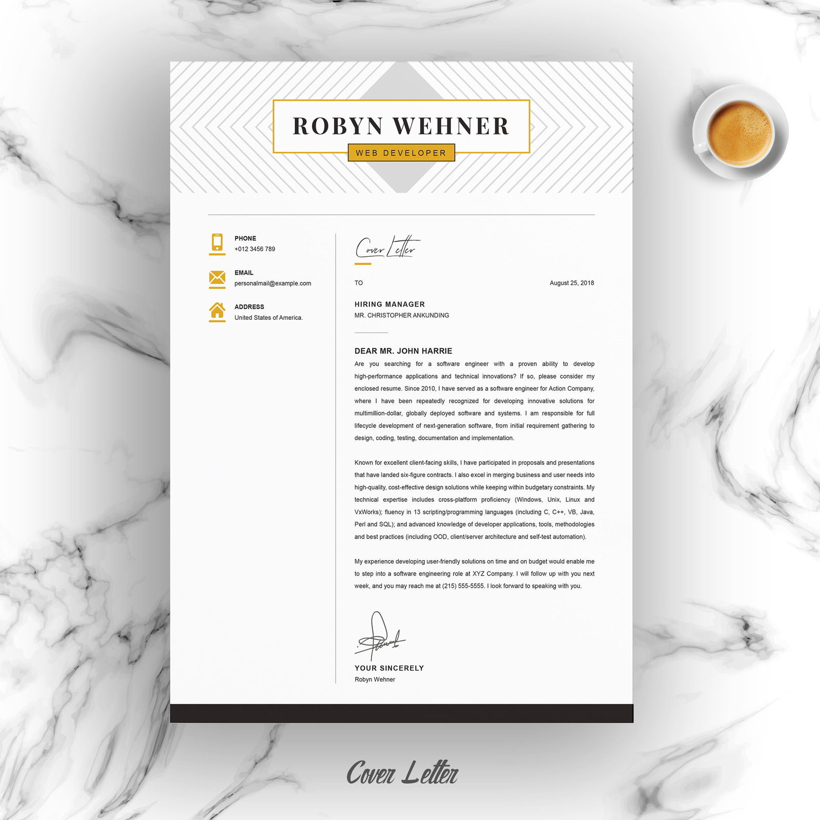 Robyn Resume Template #93546 - TemplateMonster