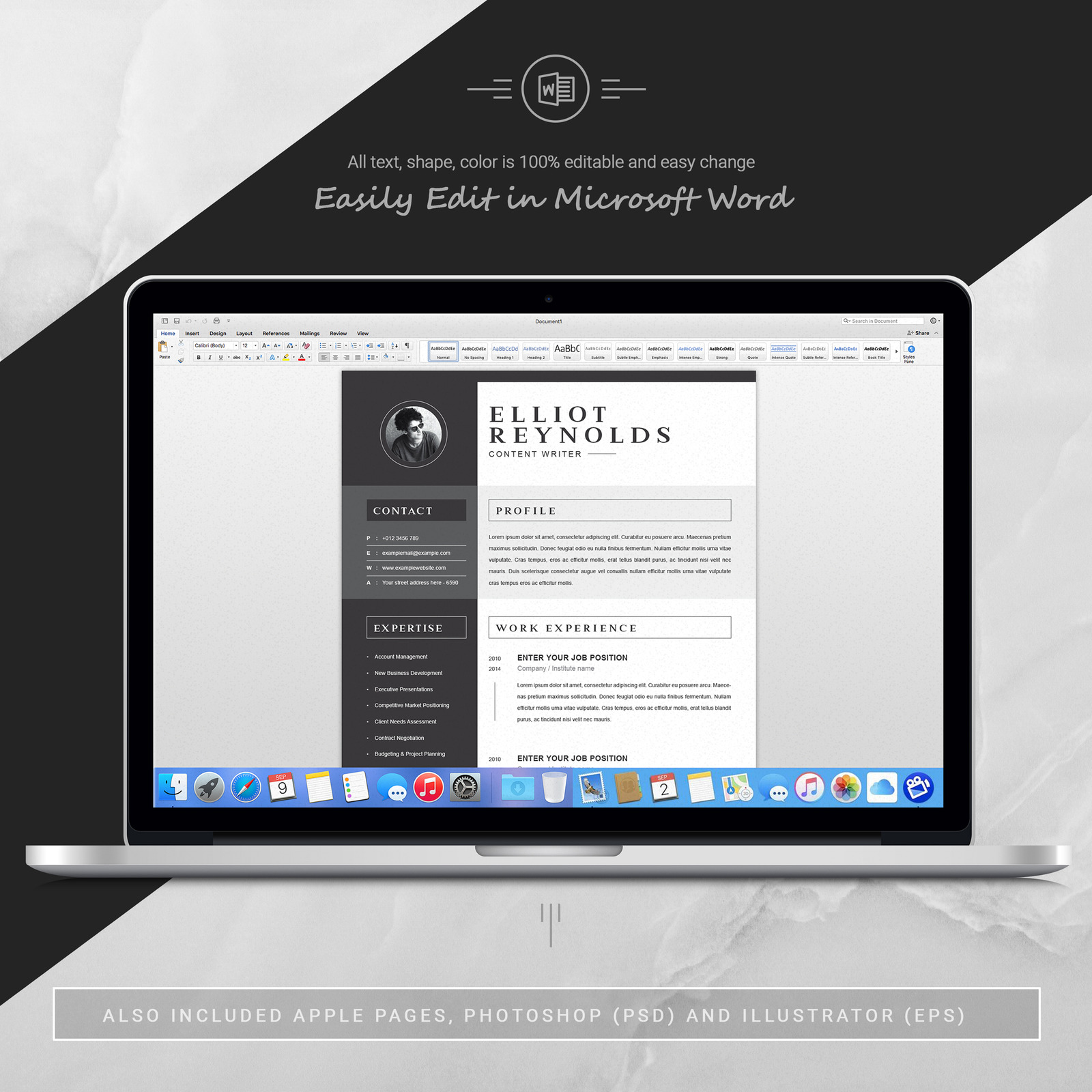 Elliot Resume Template #94773 - TemplateMonster