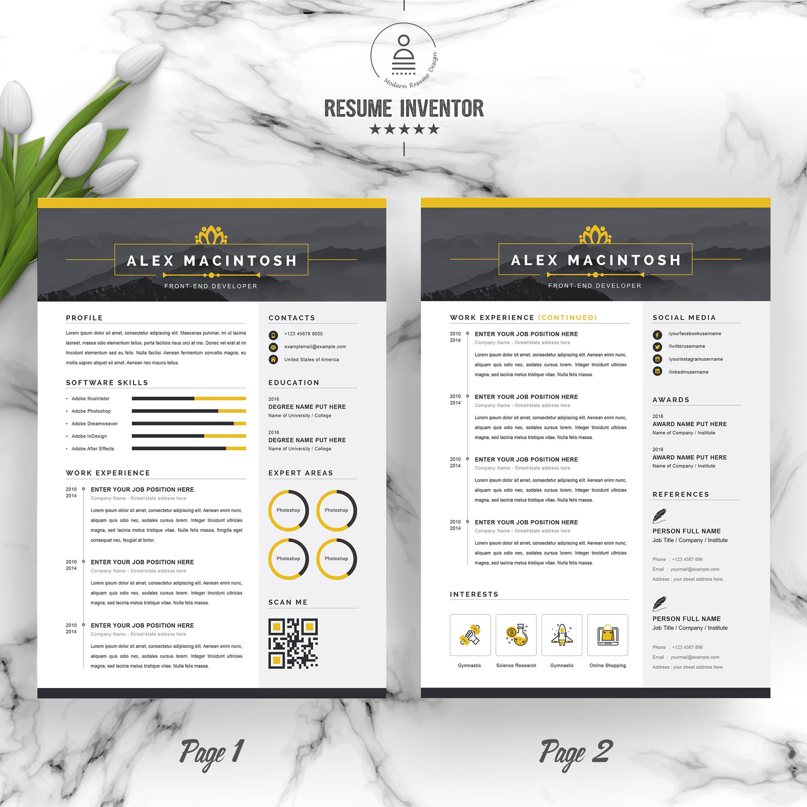 Alex Resume Template #96774 - TemplateMonster